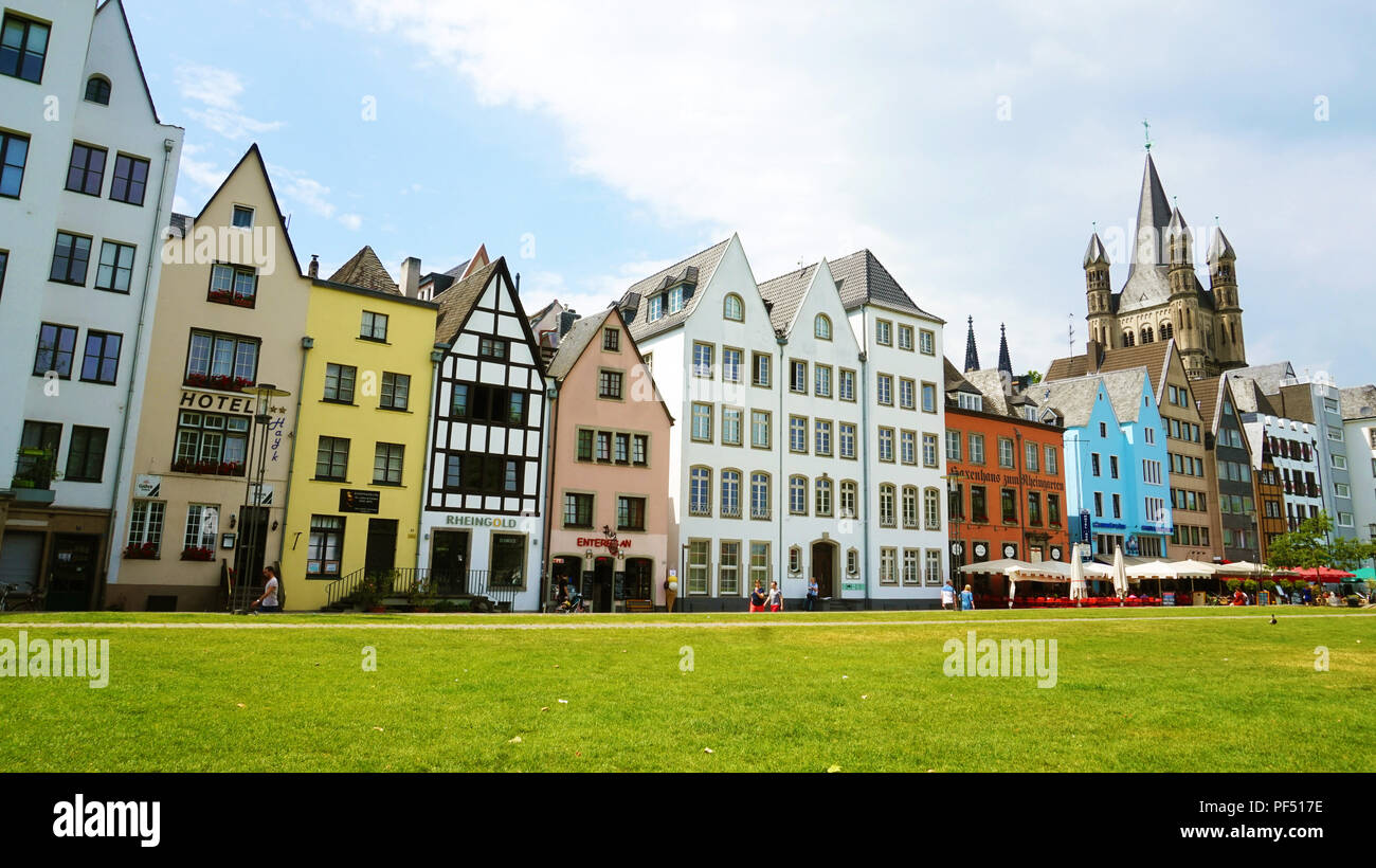COLOGNE, GERMANY - MAY 31, 2018: photo of facades of houses in the ...