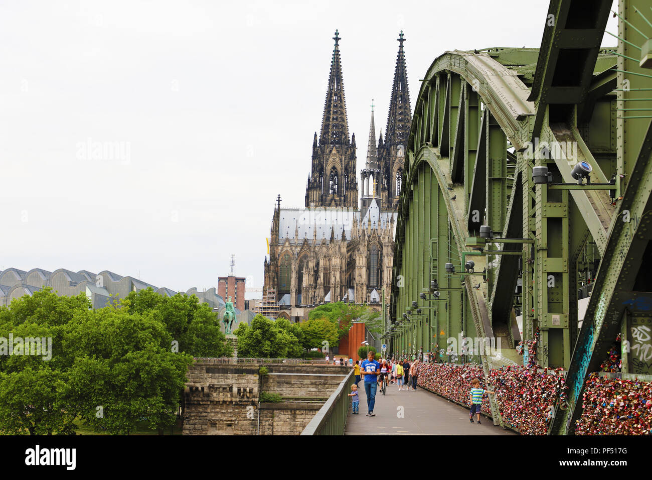 COLOGNE, GERMANY - MAY 31, 2018: beautiful view of Hohenzollern Bridge ...