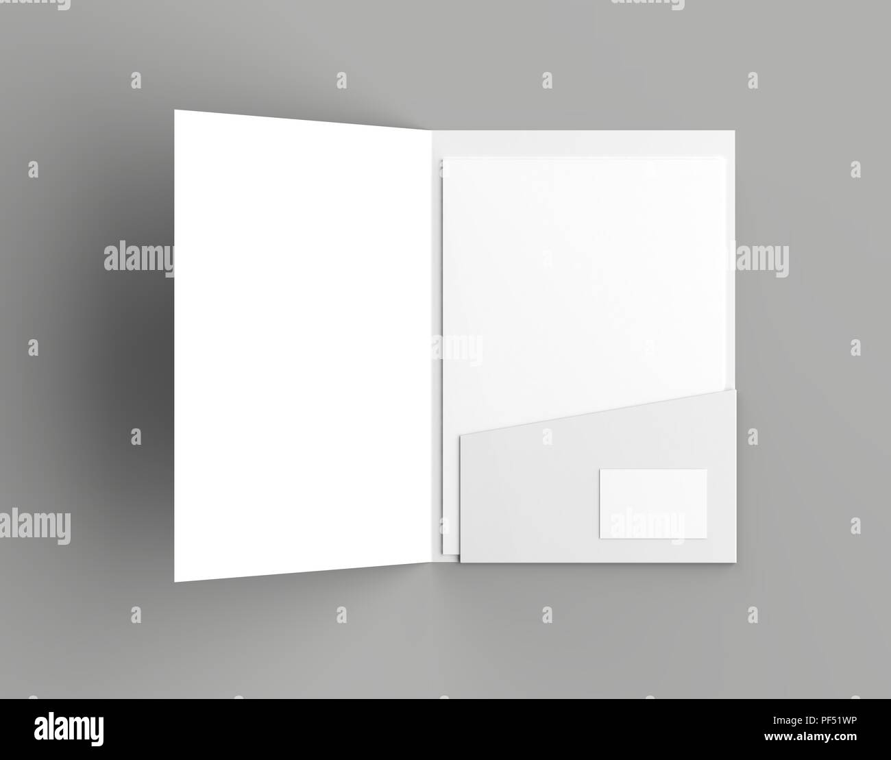 A4 size single pocket reinforced folder with business card mock up ...