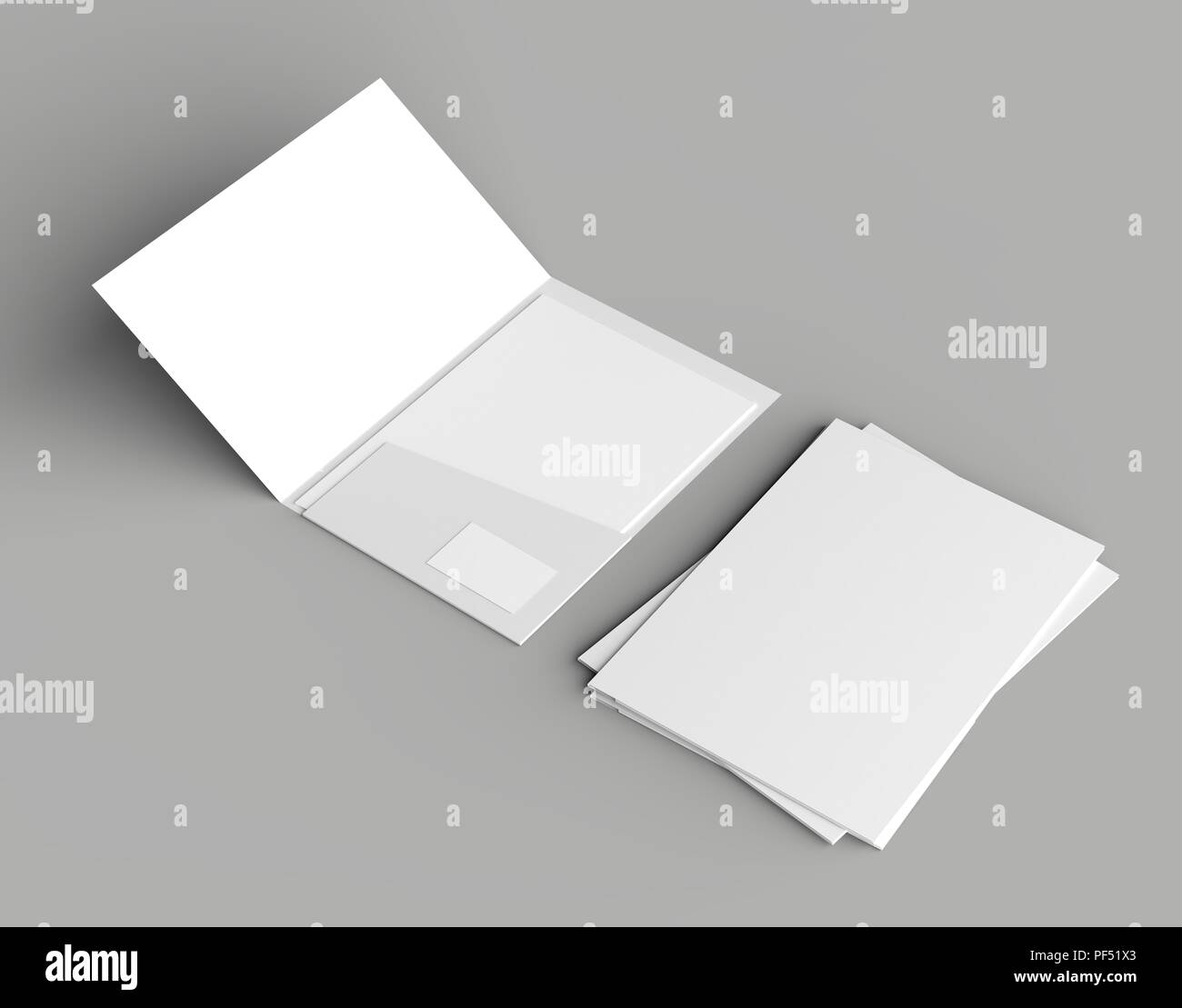 A4 size single pocket reinforced folder with business card mock up ...