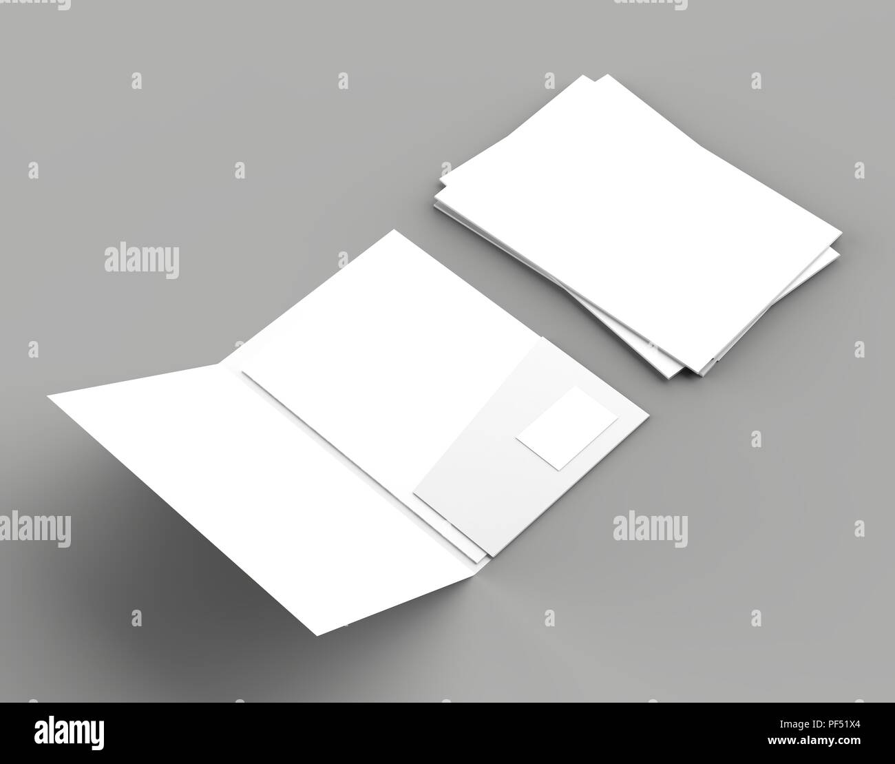 A4 size single pocket reinforced folder with business card mock up ...