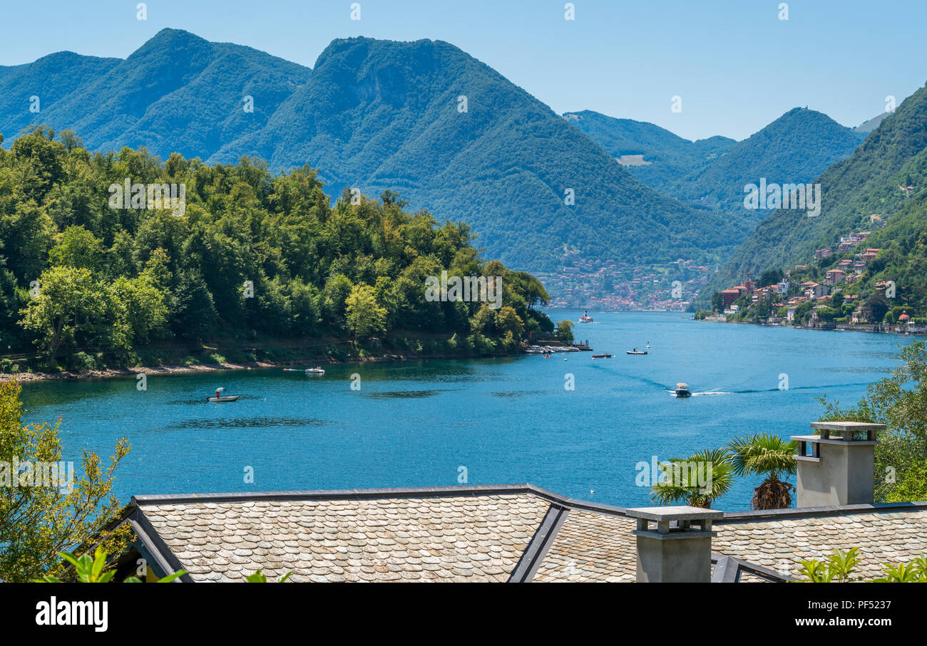 Comacina Island as seen from Ossuccio, on Lake Como, Lombardy, Italy ...