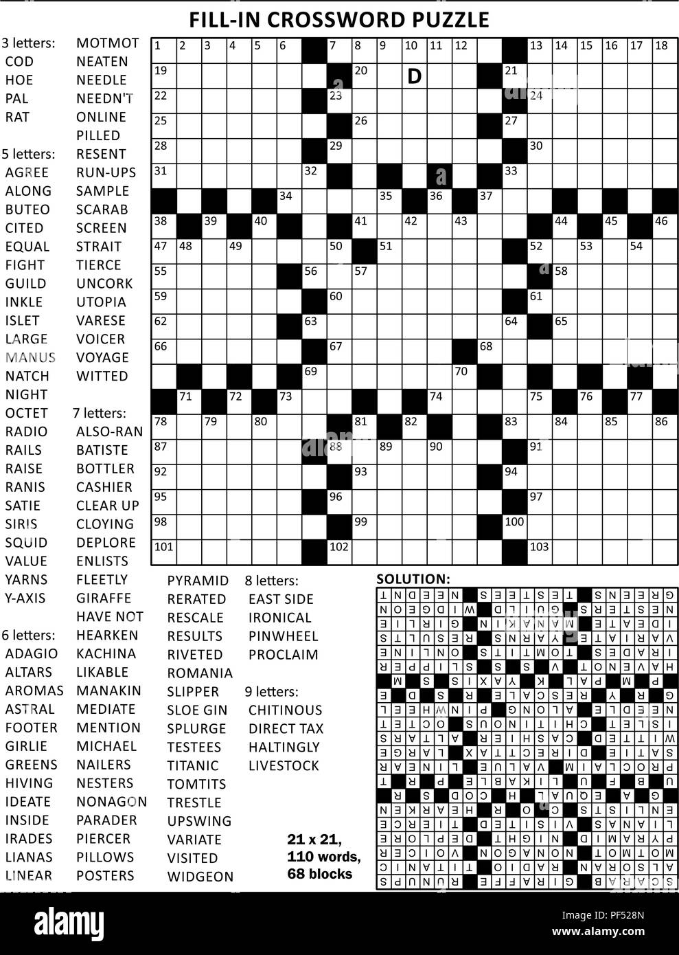 Crossword Fill In Puzzle High Resolution Stock Photography and Images ...