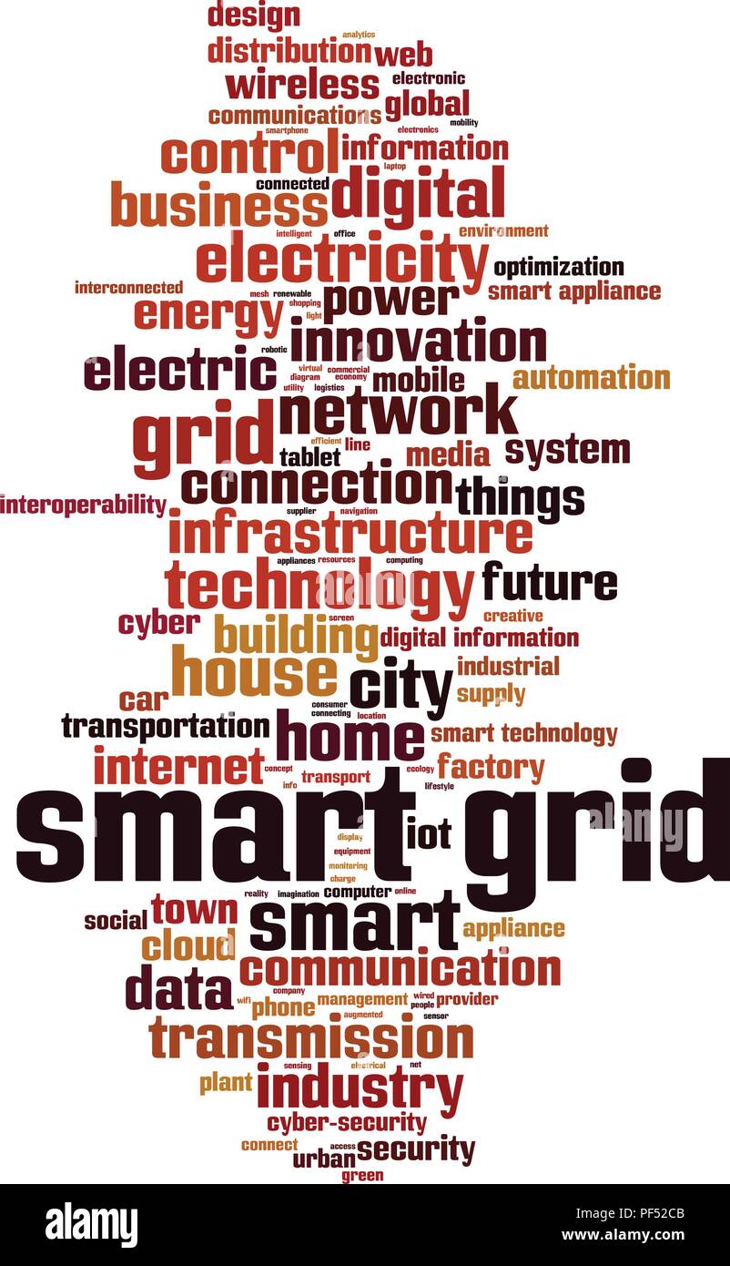 Smart grid word cloud concept. Vector illustration Stock Vector Image & Art - Alamy
