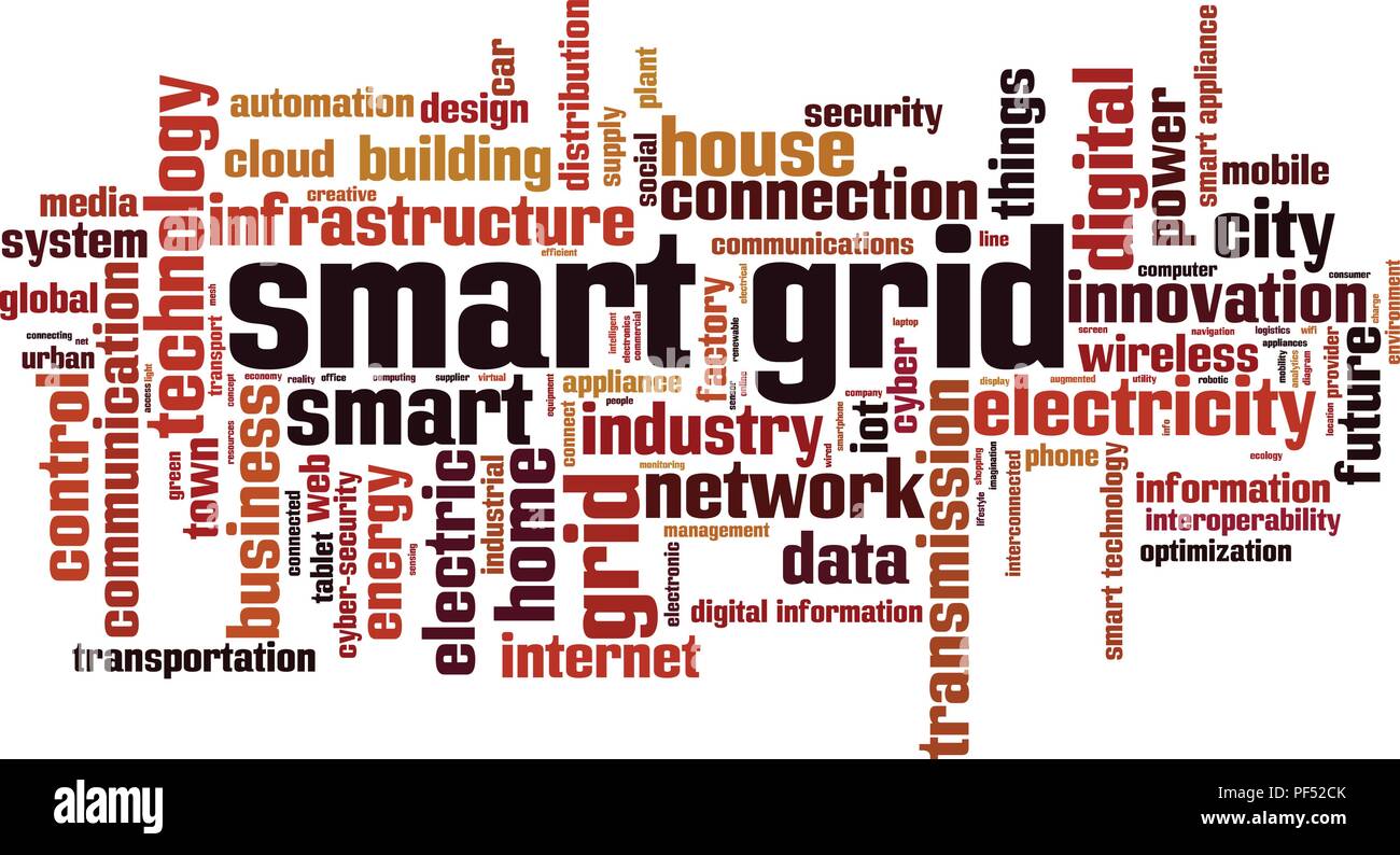 Smart grid word cloud concept. Vector illustration Stock Vector Image ...