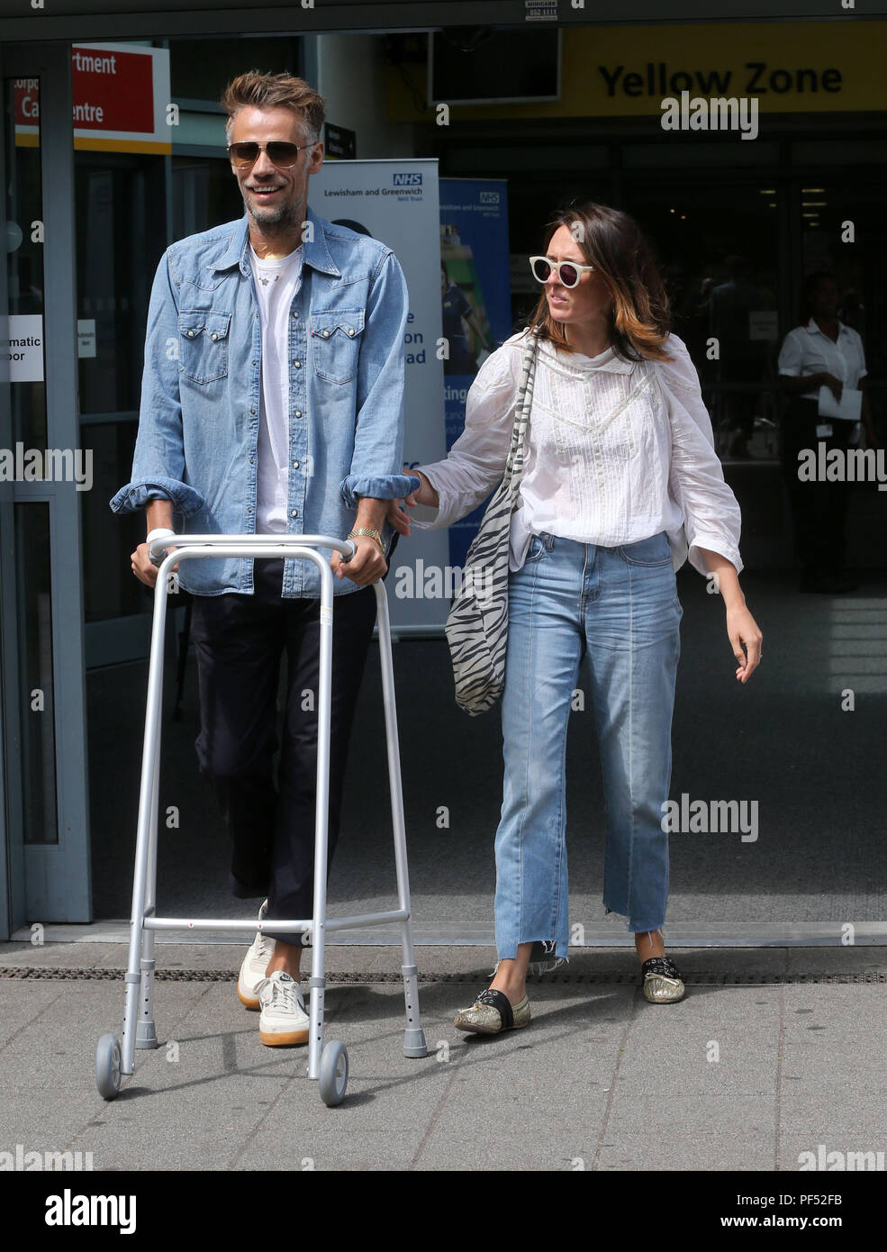 Richard Bacon with his wife Rebecca McFarlane leaves University ...