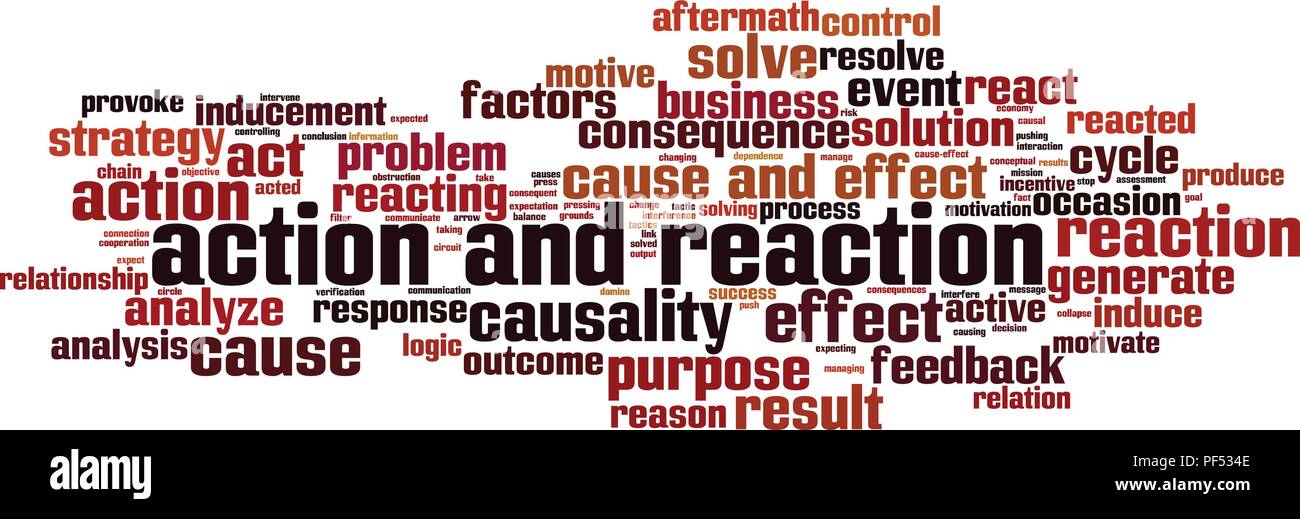Action and reaction word cloud concept. Vector illustration Stock ...