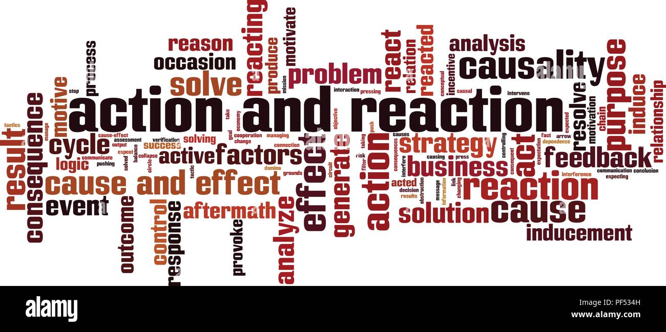 Action and reaction word cloud concept. Vector illustration Stock ...