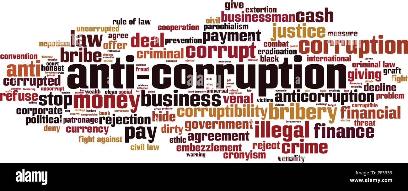 Anti-corruption word cloud concept. Vector illustration Stock Vector ...