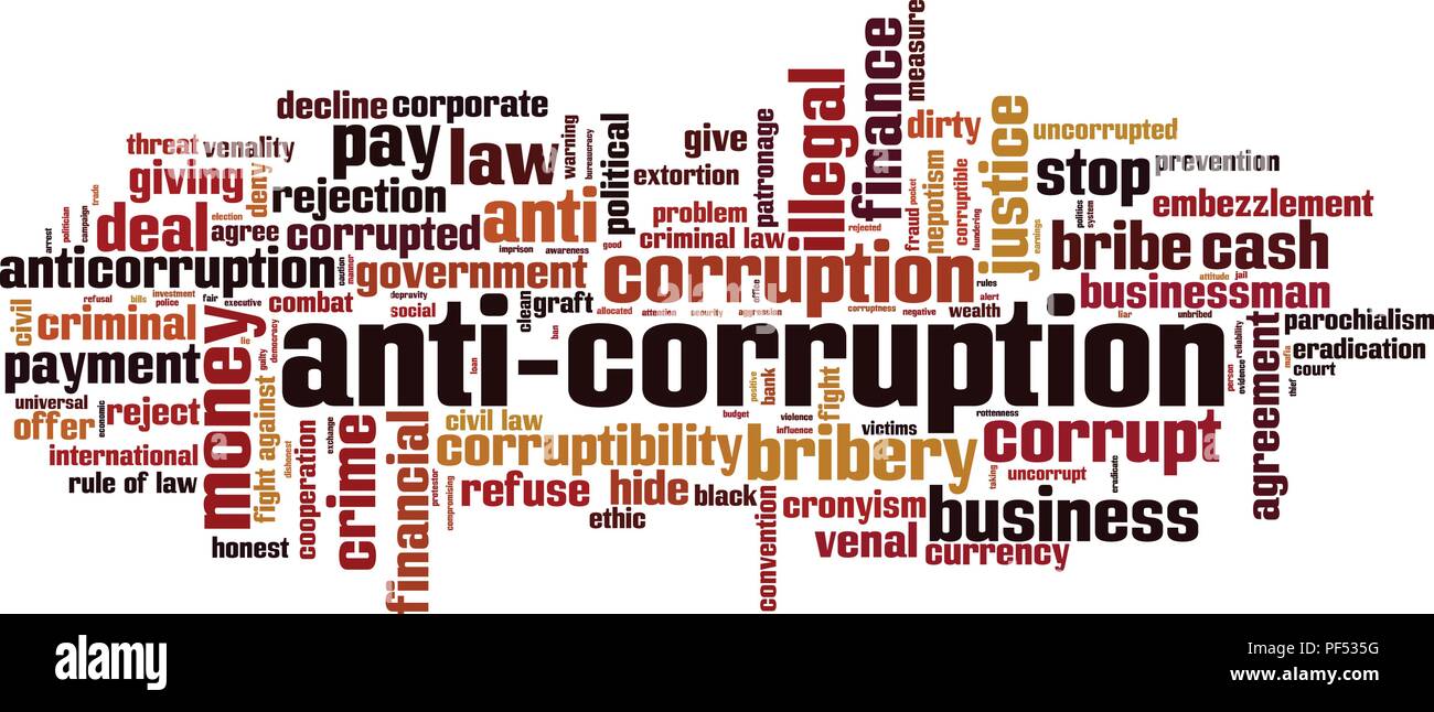 Anti-corruption word cloud concept. Vector illustration Stock Vector ...