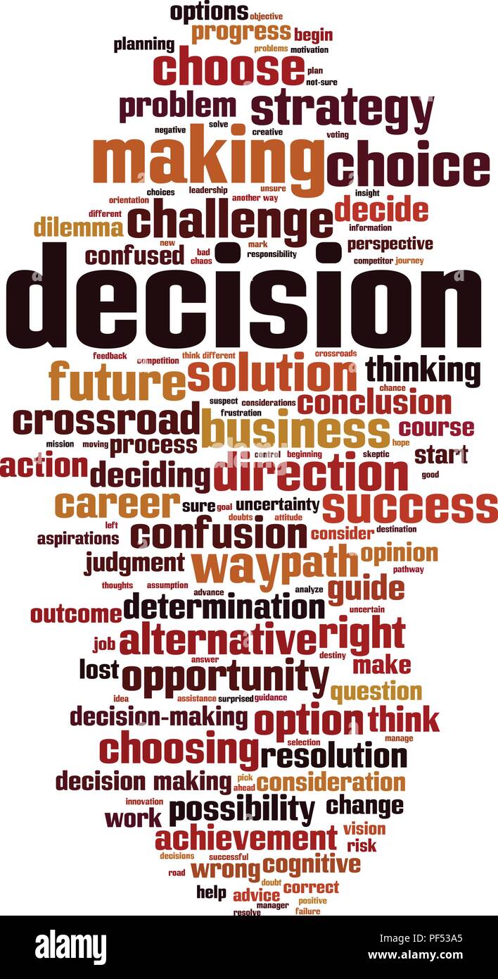 Decision word cloud concept. Vector illustration Stock Vector Image ...