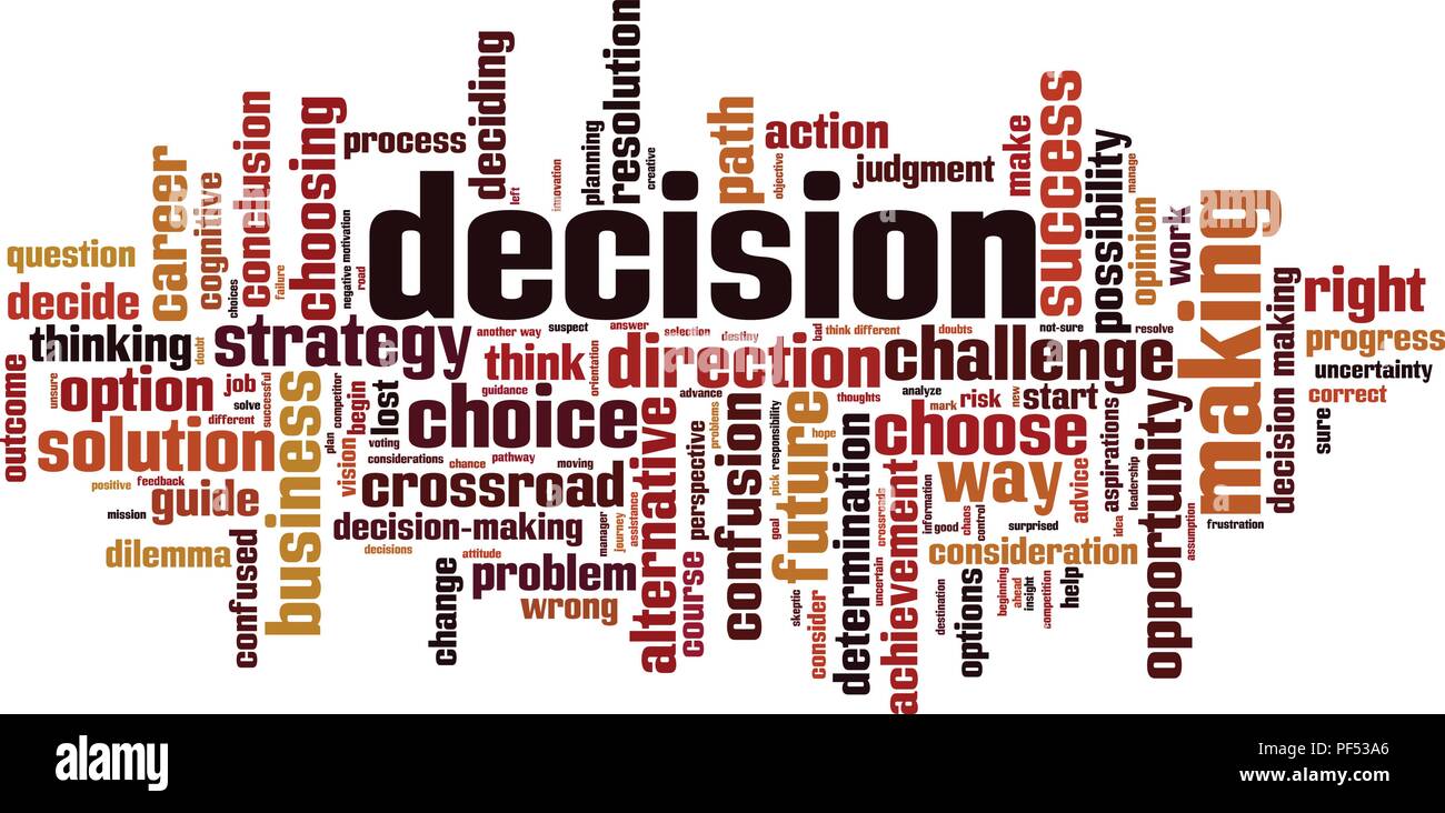 Decision word cloud concept. Vector illustration Stock Vector Image ...