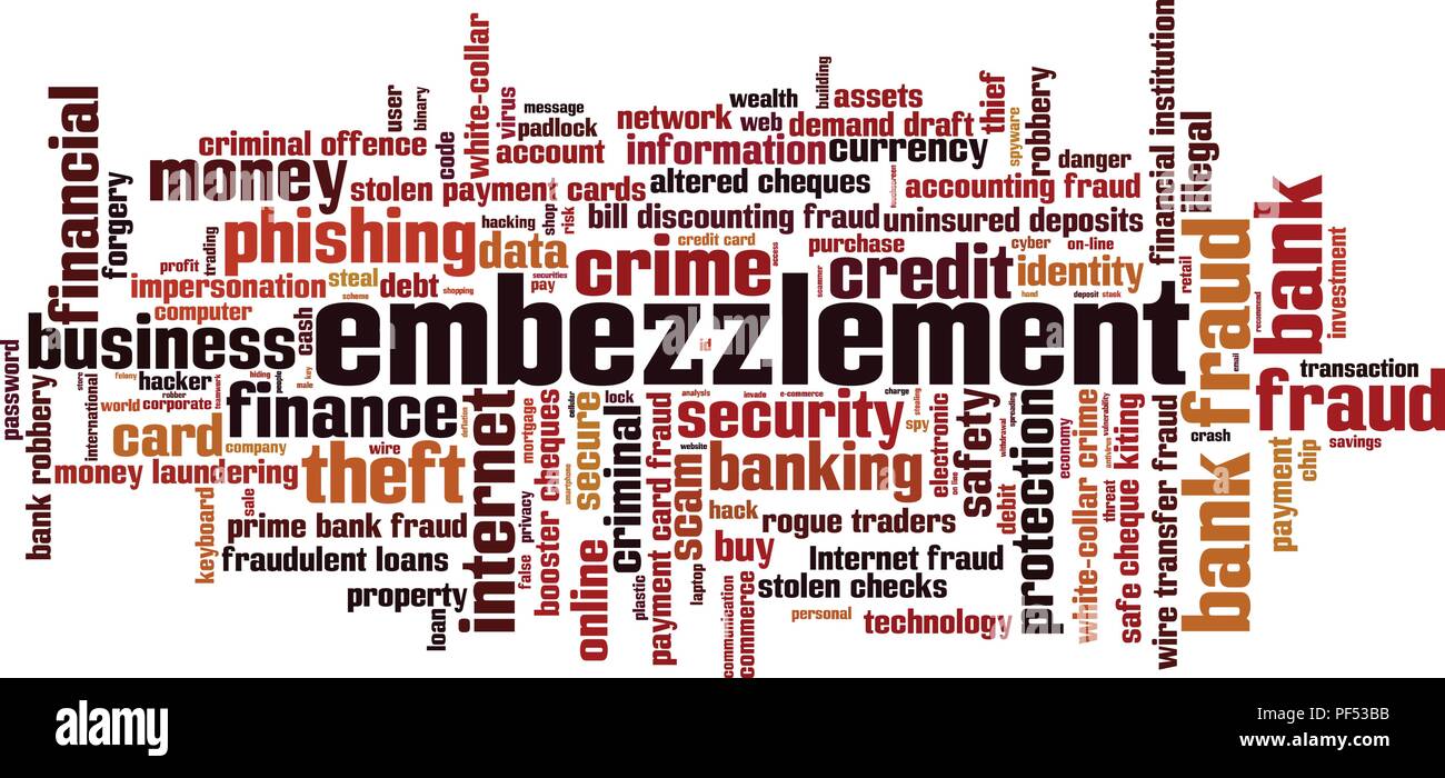 Embezzlement word cloud concept. Vector illustration Stock Vector Image ...