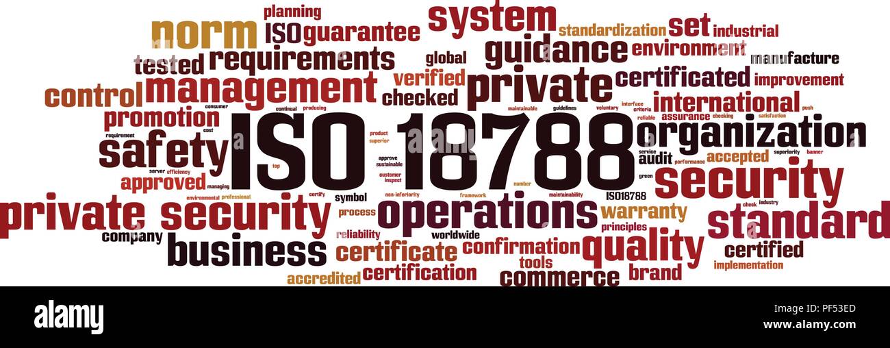 ISO 18788 word cloud concept. Vector illustration Stock Vector Image ...