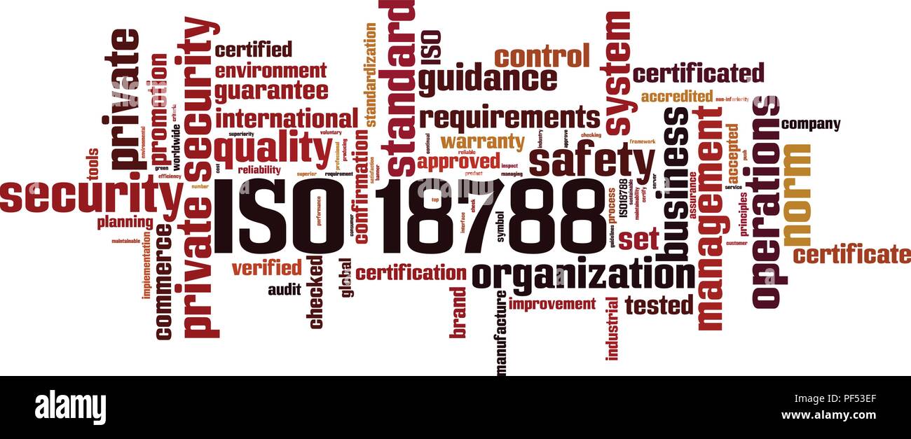 ISO 18788 word cloud concept. Vector illustration Stock Vector Image ...