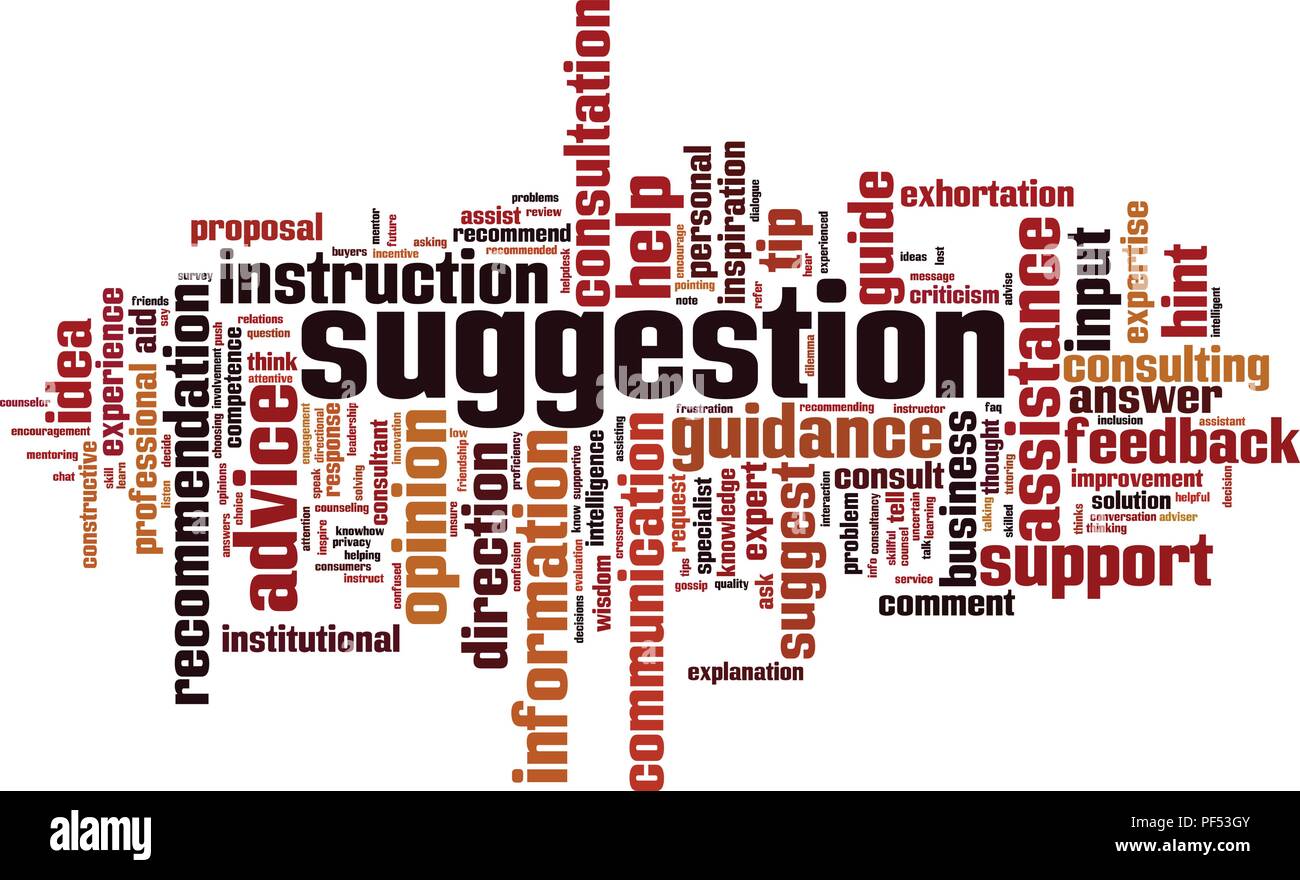 Suggestion word cloud concept. Vector illustration Stock Vector Image ...