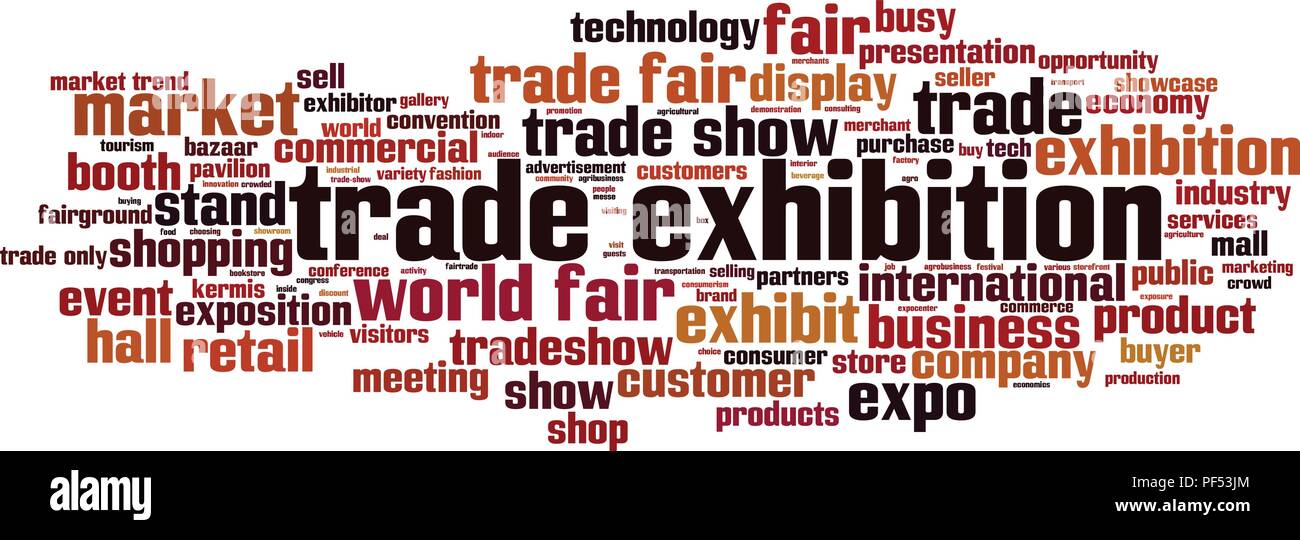 Trade exhibition word cloud concept. Vector illustration Stock Vector ...