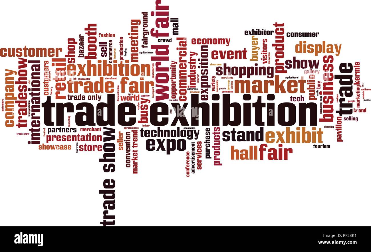 Trade exhibition word cloud concept. Vector illustration Stock Vector ...