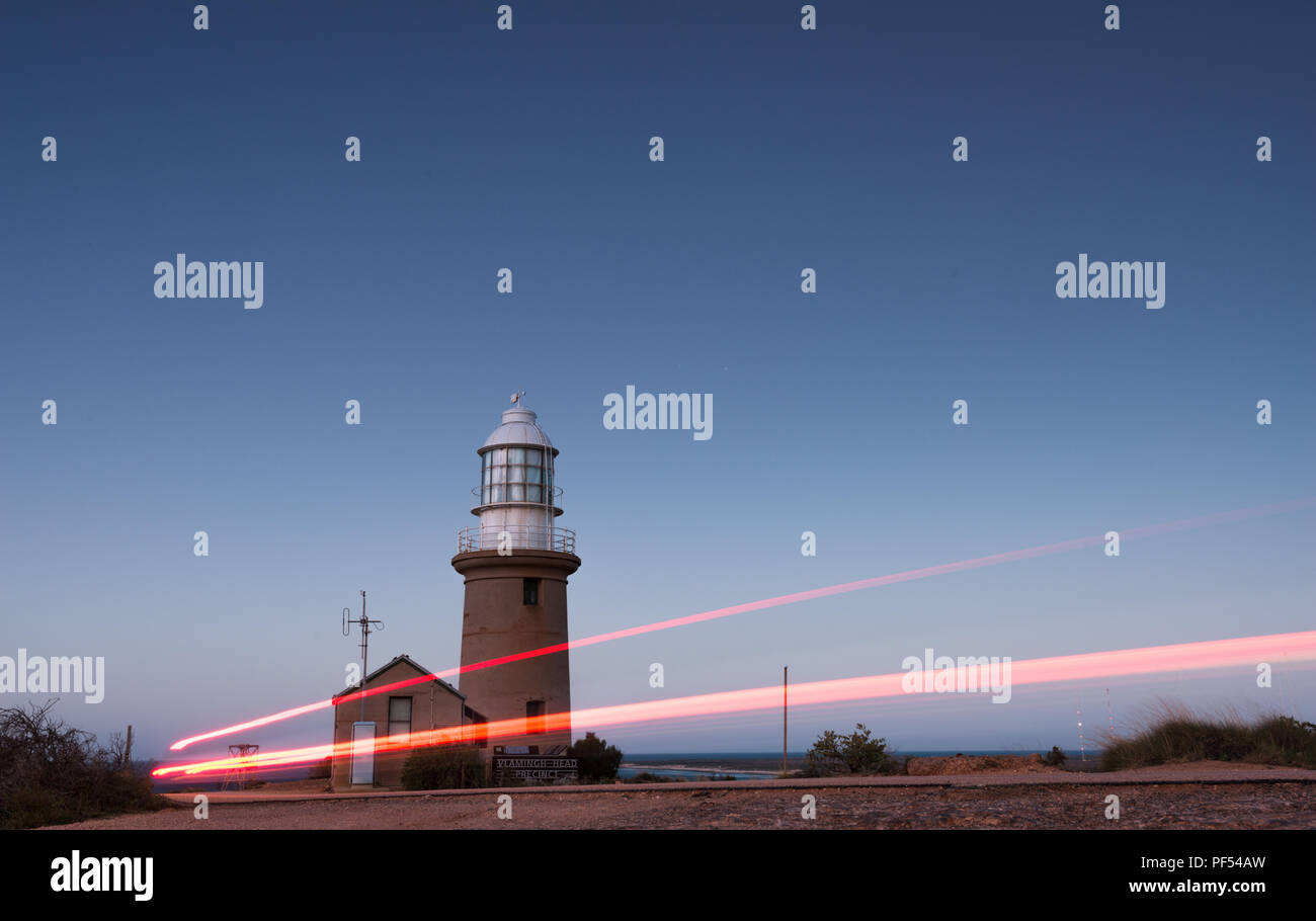 Long exposure with lightrays of Ningaloo Vlaming Head Lighthouse ...