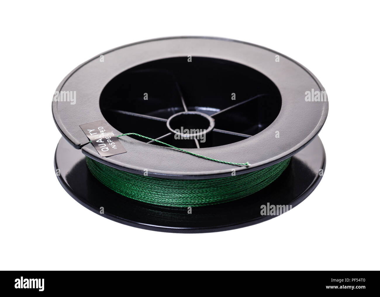 coil for fishing rod close-up on white isolated background Stock Photo ...