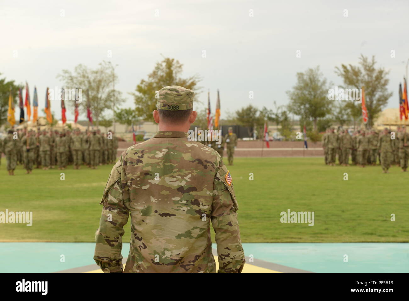 Command Sgt. Maj. Robert H. Cobb overlooks the formation of Soldiers of ...