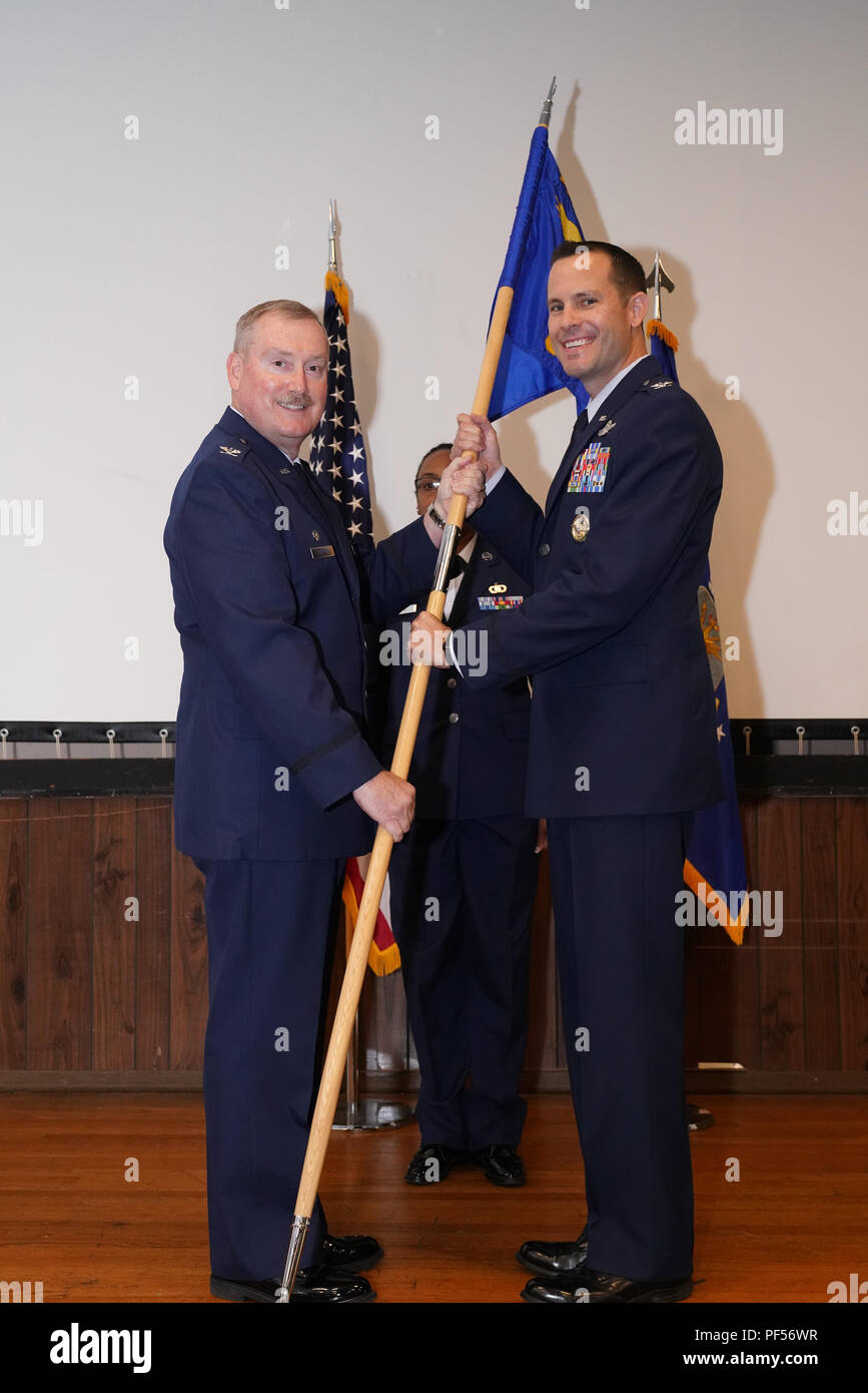 Col. Douglas E. Gullion (left), 459th Air Refueling Wing commander ...