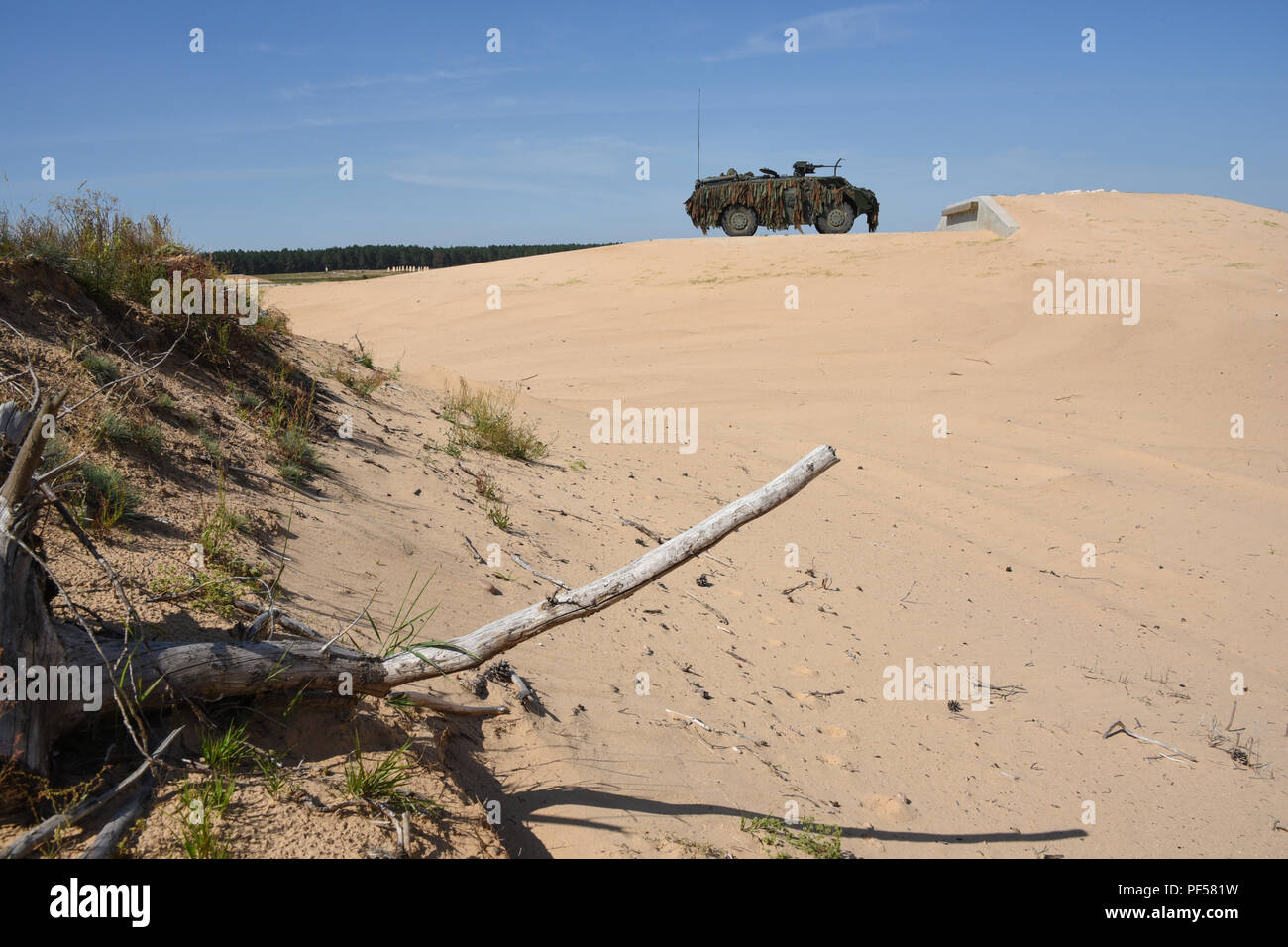 Soldiers with the Royal Netherlands Army maneuver a Fennek light ...