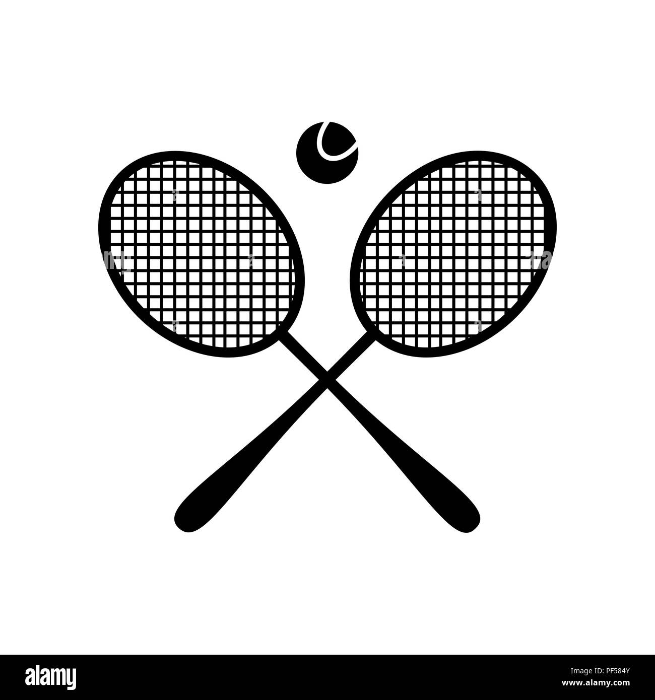 Tennis Ball And Racket Black And White