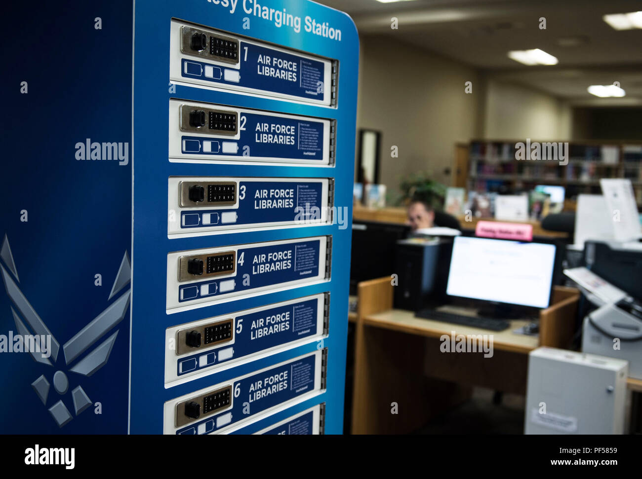 A 10-port charging station sits in the middle of the McElveen ...