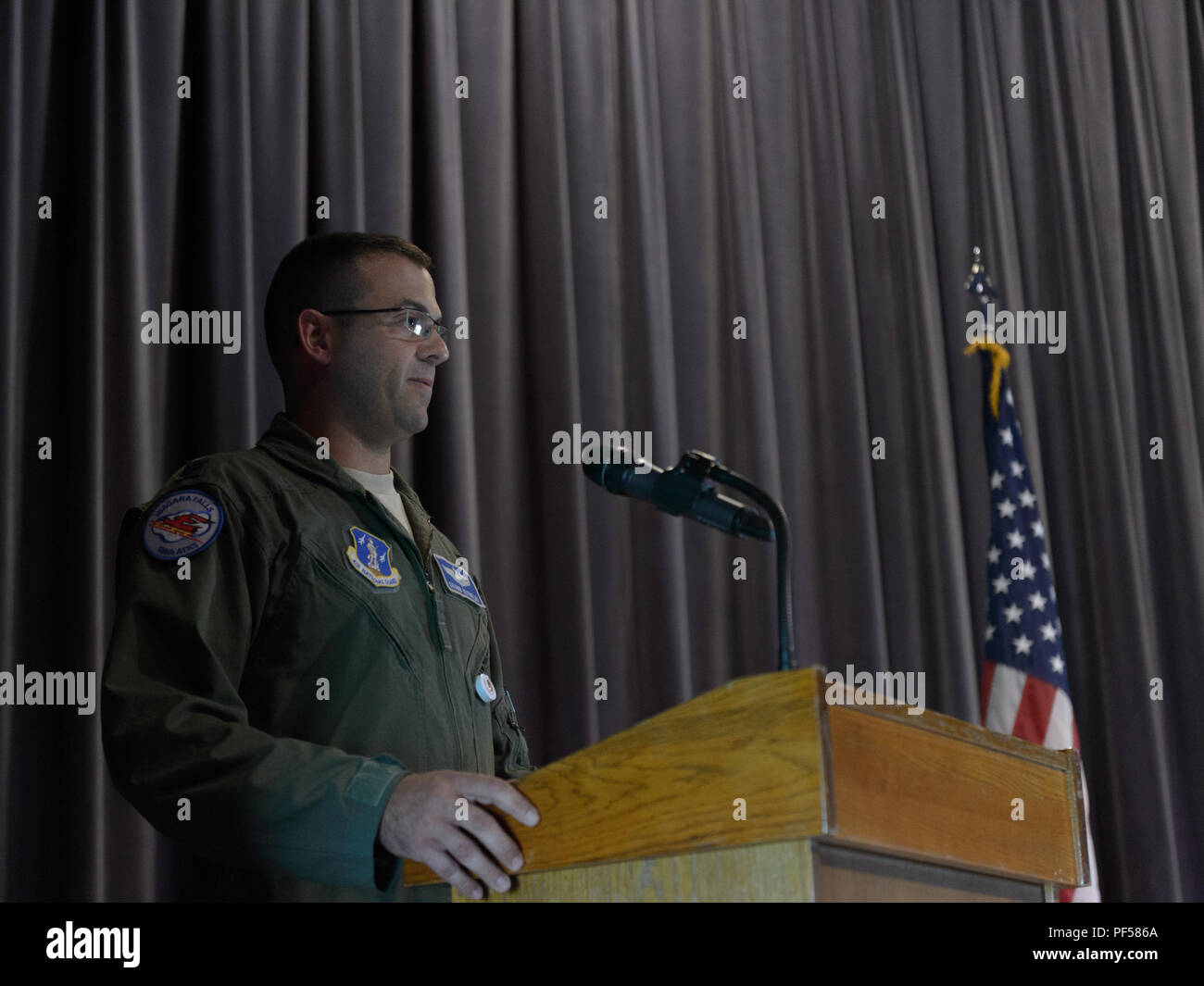 Lt. Col. Shawn Reynolds addresses Airmen, family and friends after ...