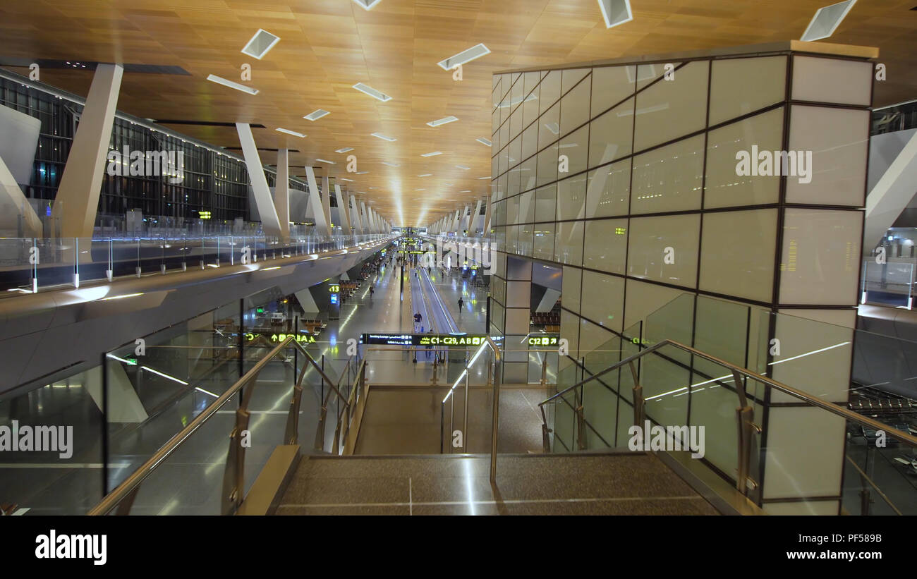 Exterior of the new Hamad International Airport in Doha. Inside the ...