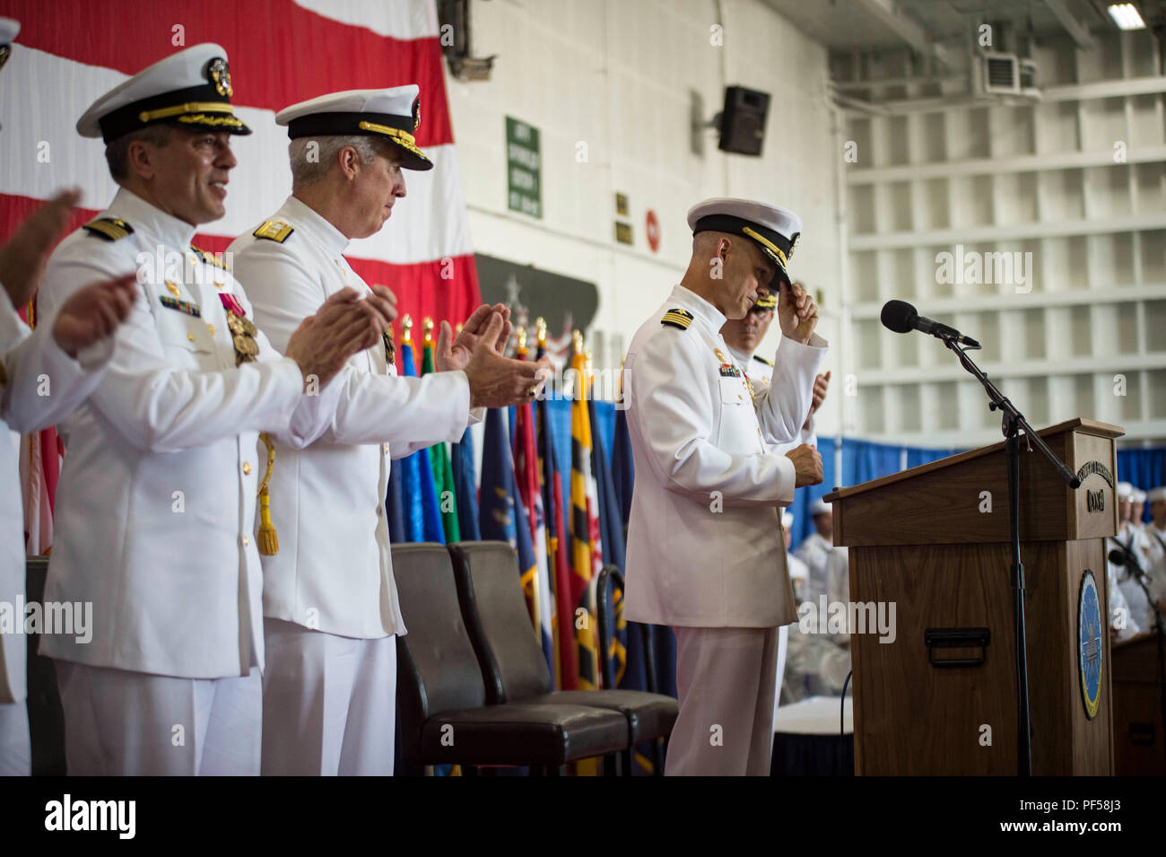 180809-N-ZJ713-163 PORTSMOUTH, Va, (Aug. 9, 2018) Capt. Kyle P. Higgins ...
