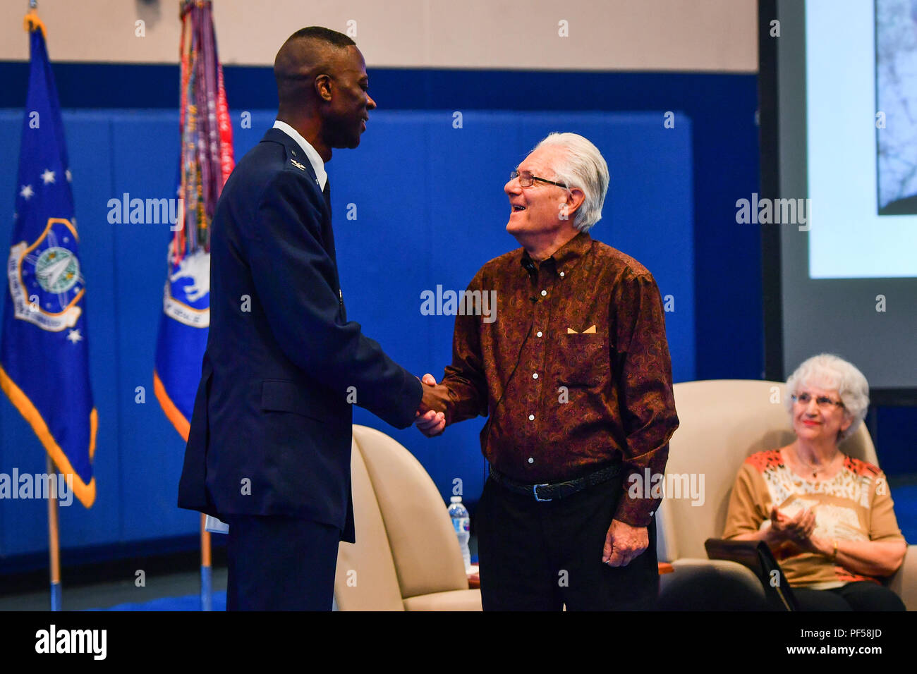 Col. Jacob Middleton, vice commander of the 50th Space Wing, introduces ...