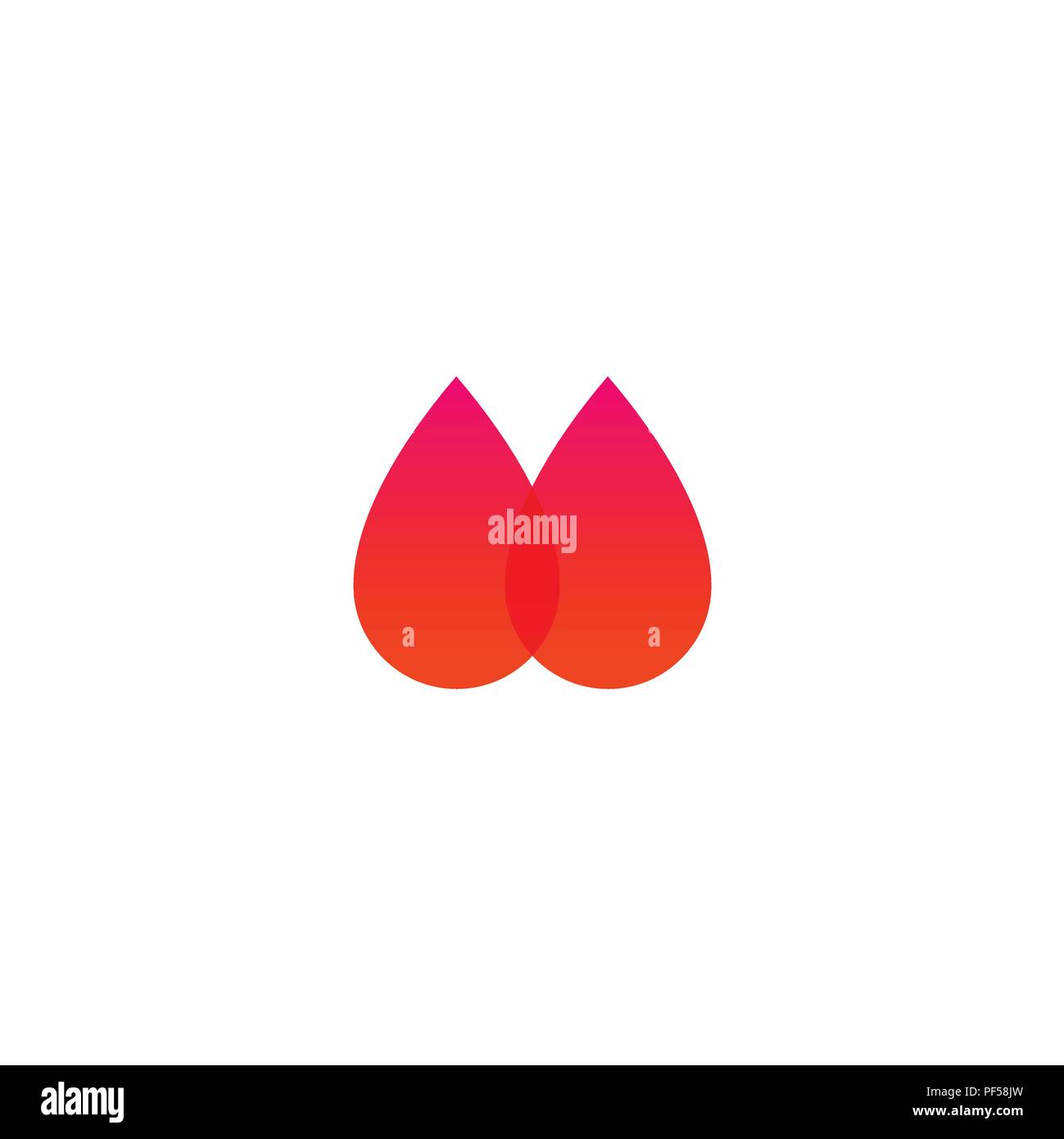 Two red blood drops vector icon. Donate blood sign. World donor day ...