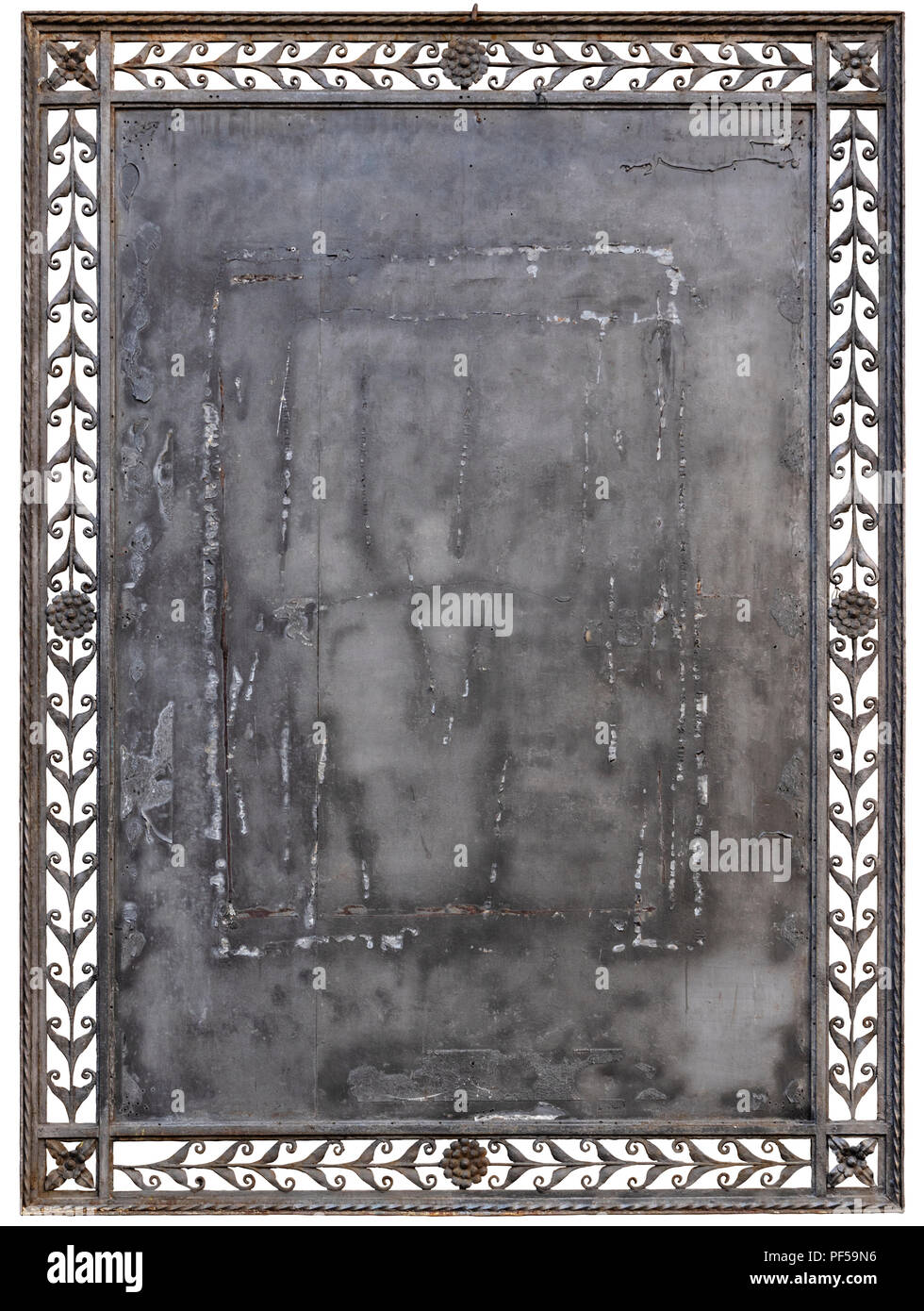 Old, metal, rusty plaque or frame isolated on white background Stock ...