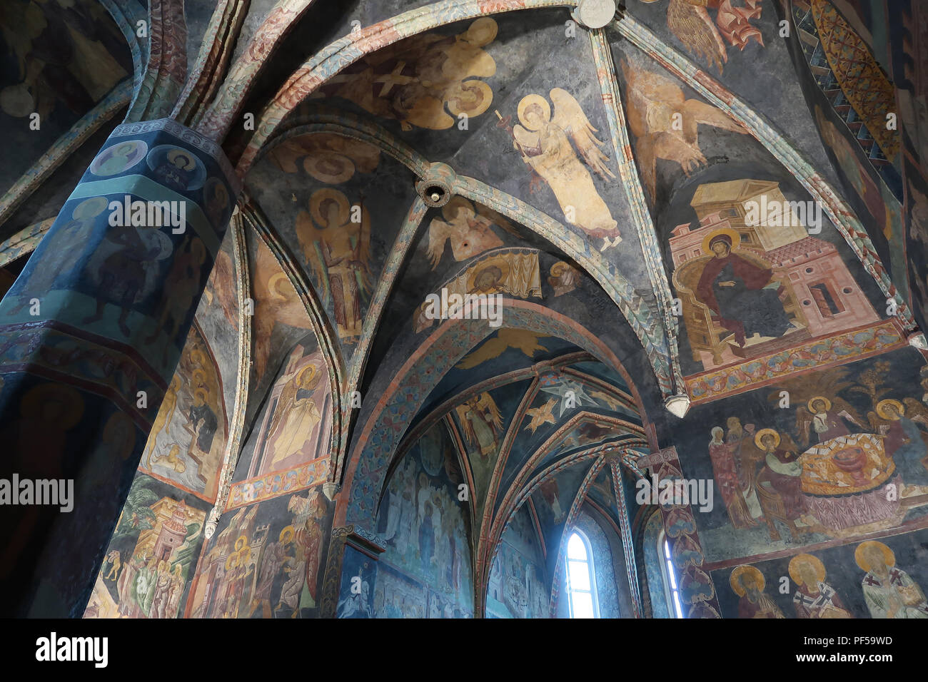 Fresco painting decorates interior of the surviving Gothic Chapel of ...