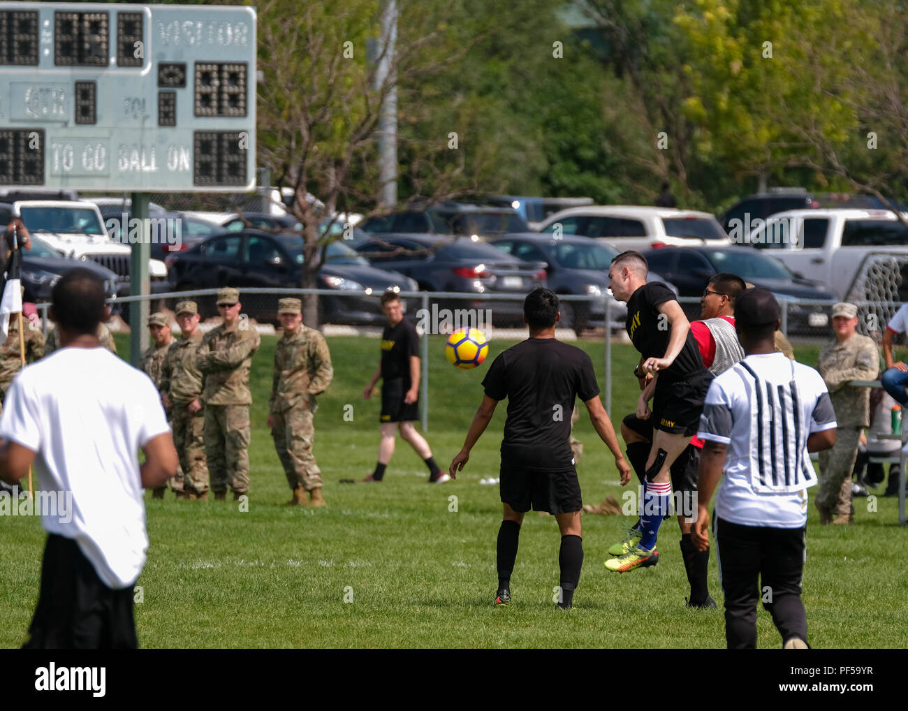 Soldiers face off in a game of soccer during Ivy Week 2018 at Fort ...