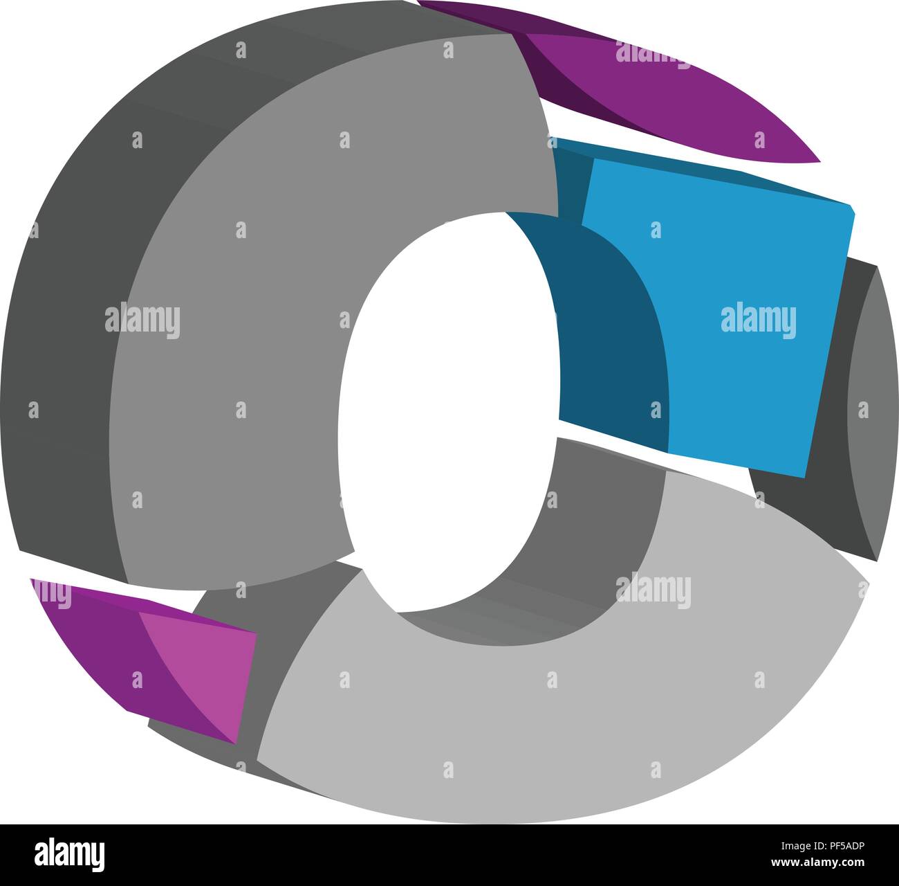 Colorful three-dimensional font letter o Stock Vector Image & Art - Alamy