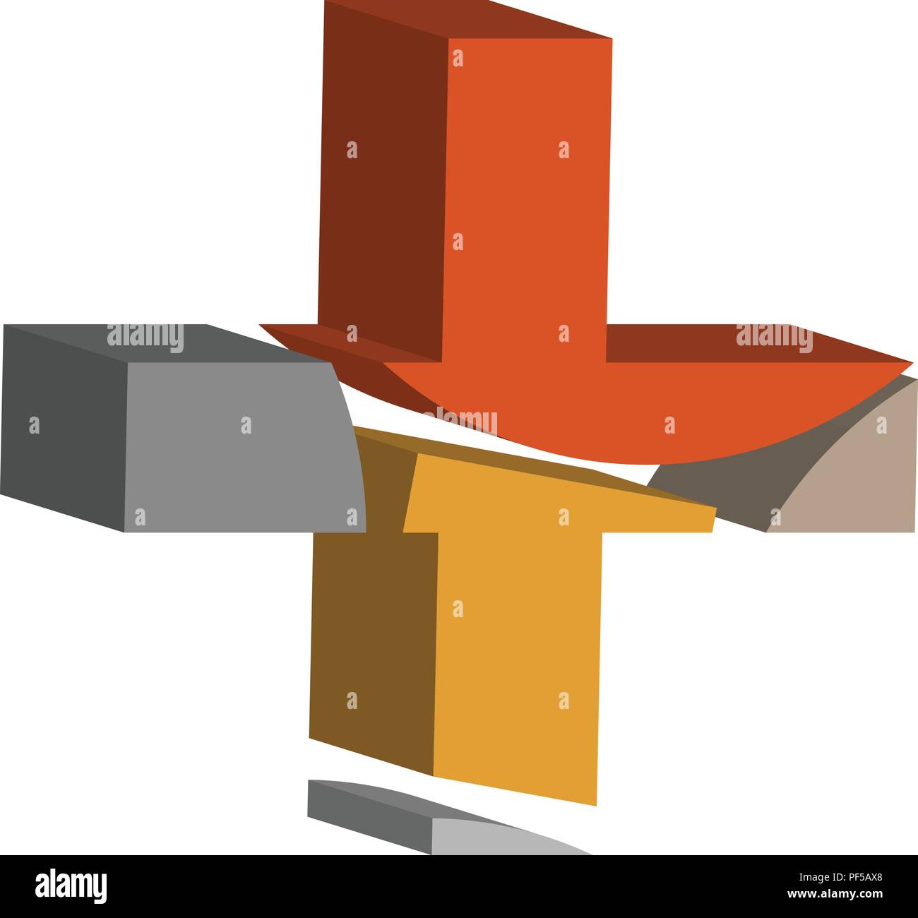 Colorful three-dimensional CROSS Symbol Stock Vector Image & Art - Alamy