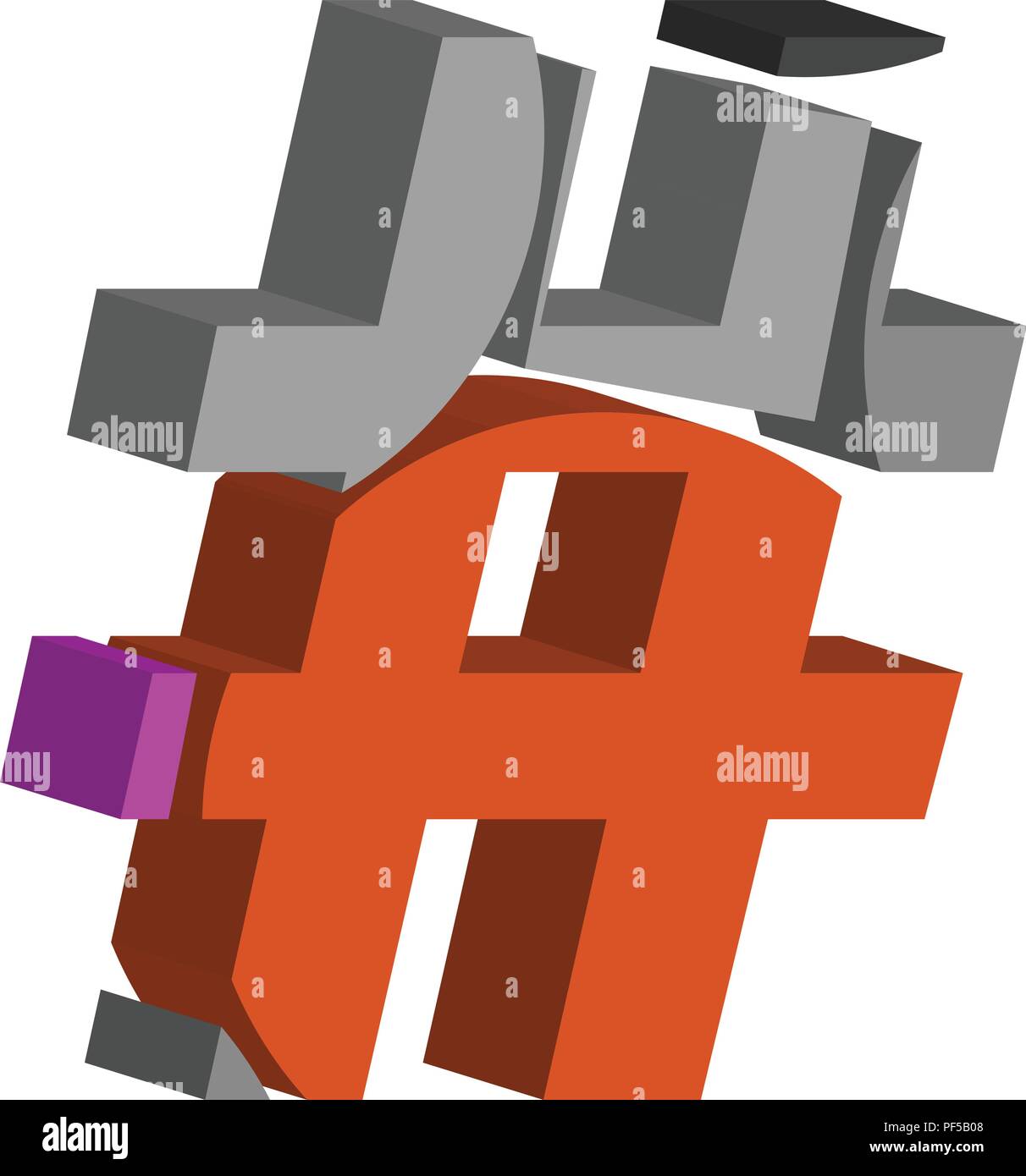 Colorful three-dimensional font Symbol Stock Vector Image & Art - Alamy