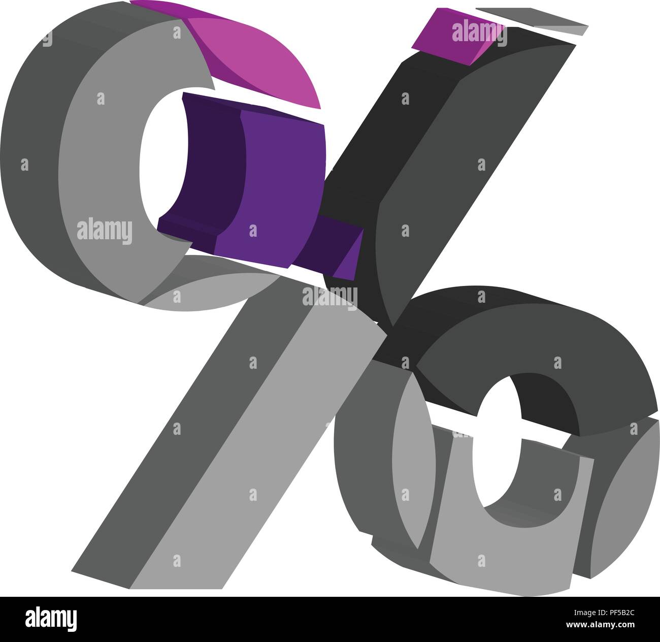 Colorful three-dimensional PERCENT Symbol Stock Vector Image & Art - Alamy