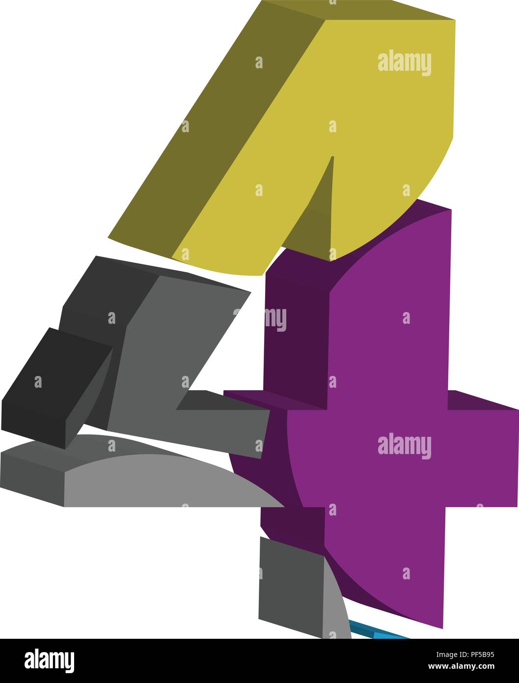 Colorful three-dimensional font number 4 Stock Vector Image & Art - Alamy