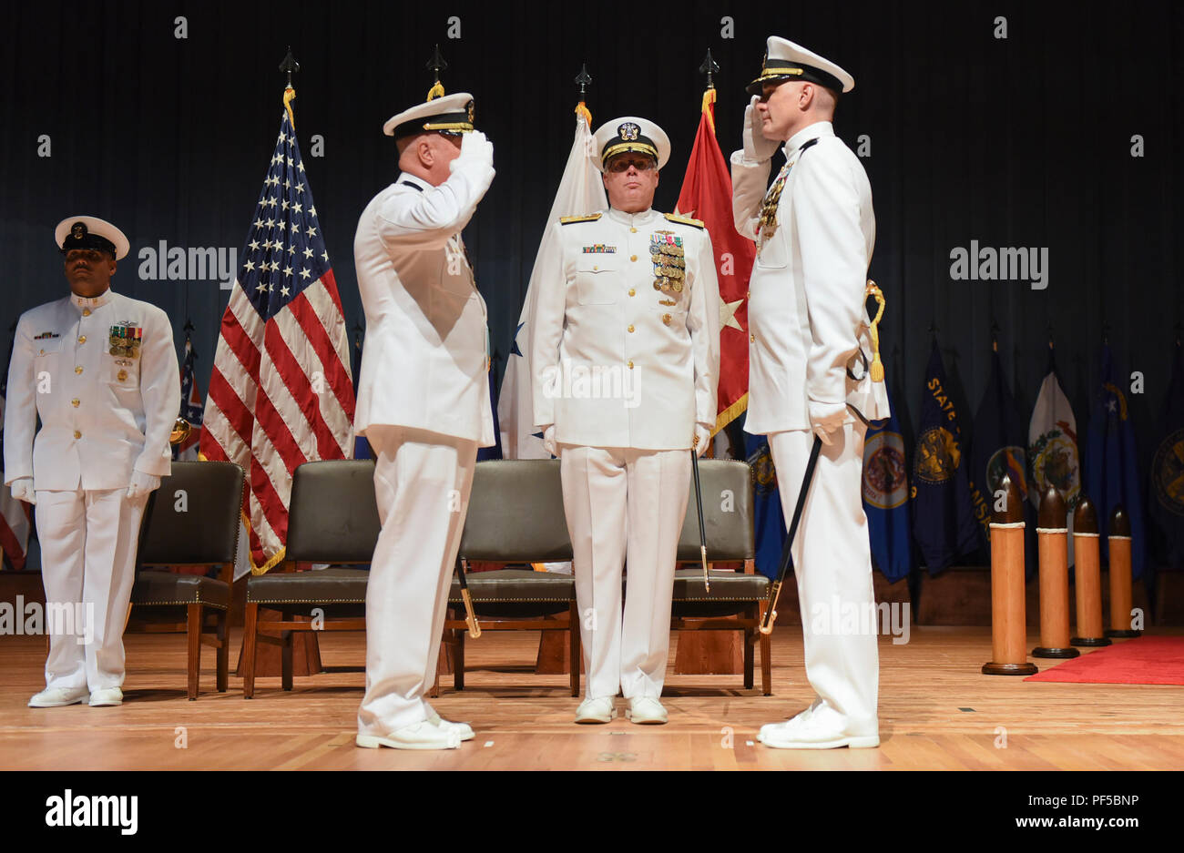 FORT GORDON, Ga. (Aug. 17, 2018) Capt. William Kramer (left) salutes ...
