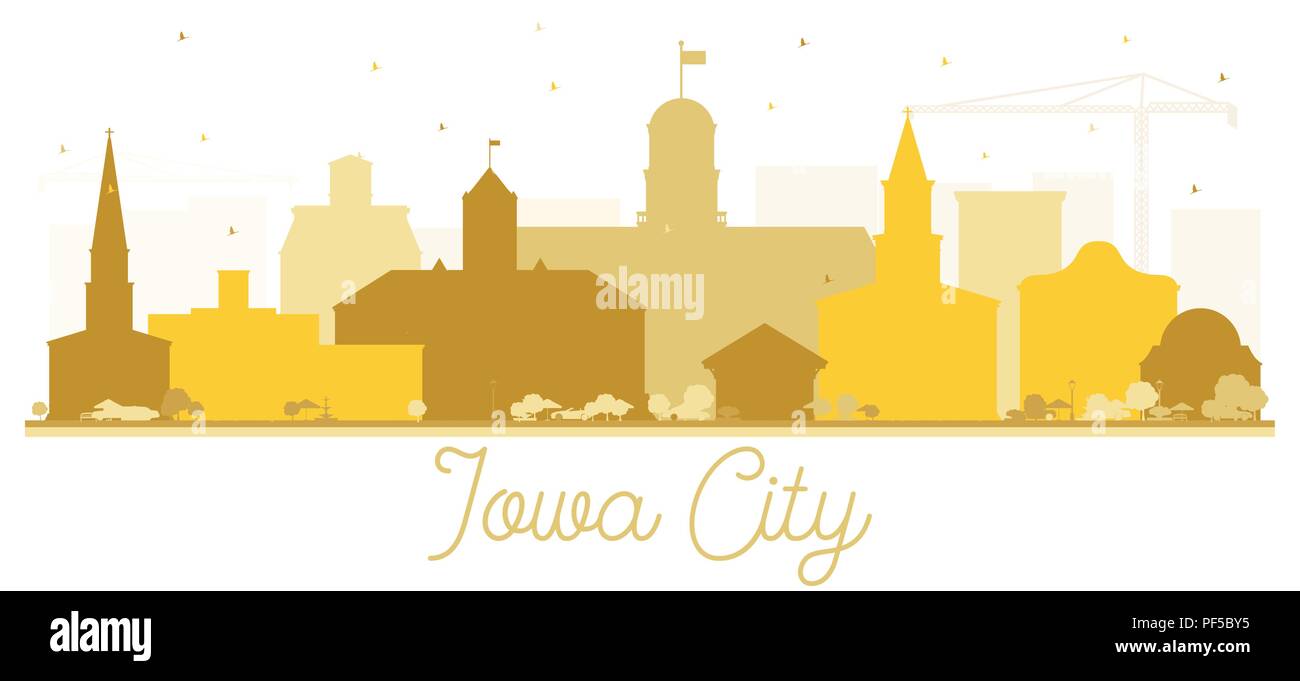 Iowa City Skyline Golden Silhouette. Vector Illustration Stock Vector ...