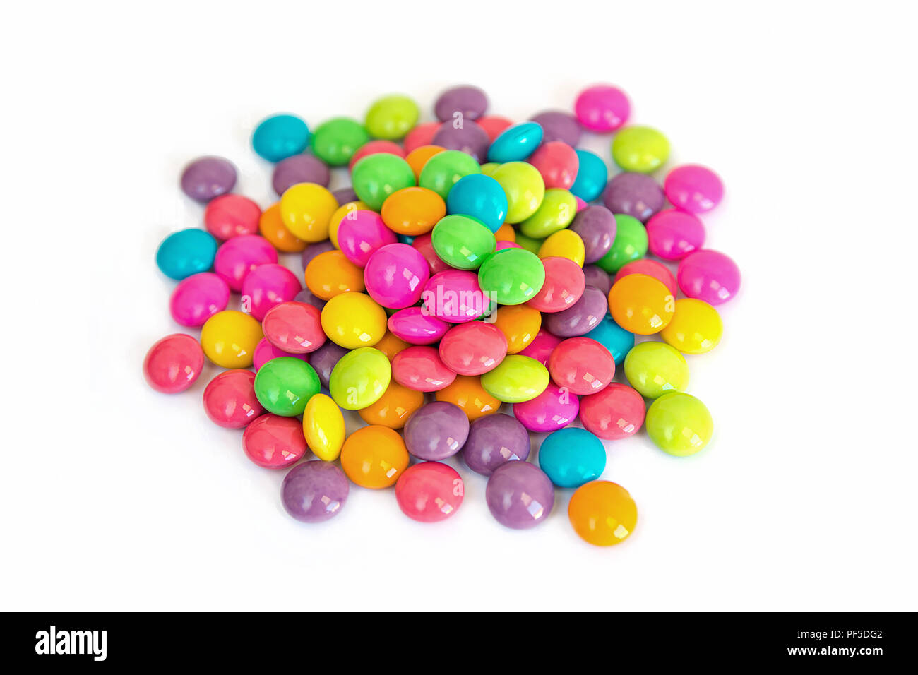 colorful chocolate coated candy isolated on white background Stock ...