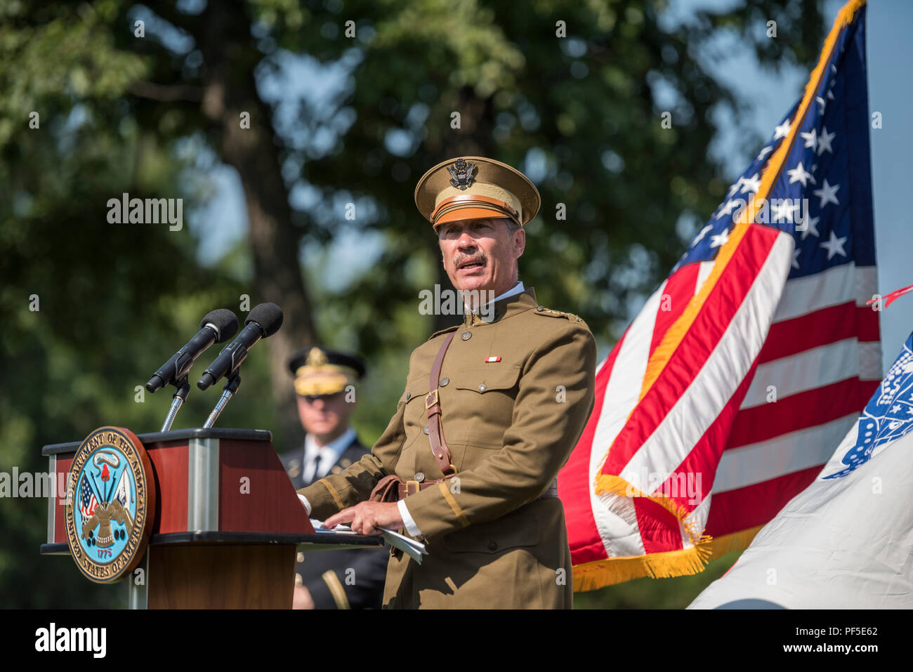 General of the Armies John Pershing re-enactor Chas Rittenhouse reads ...