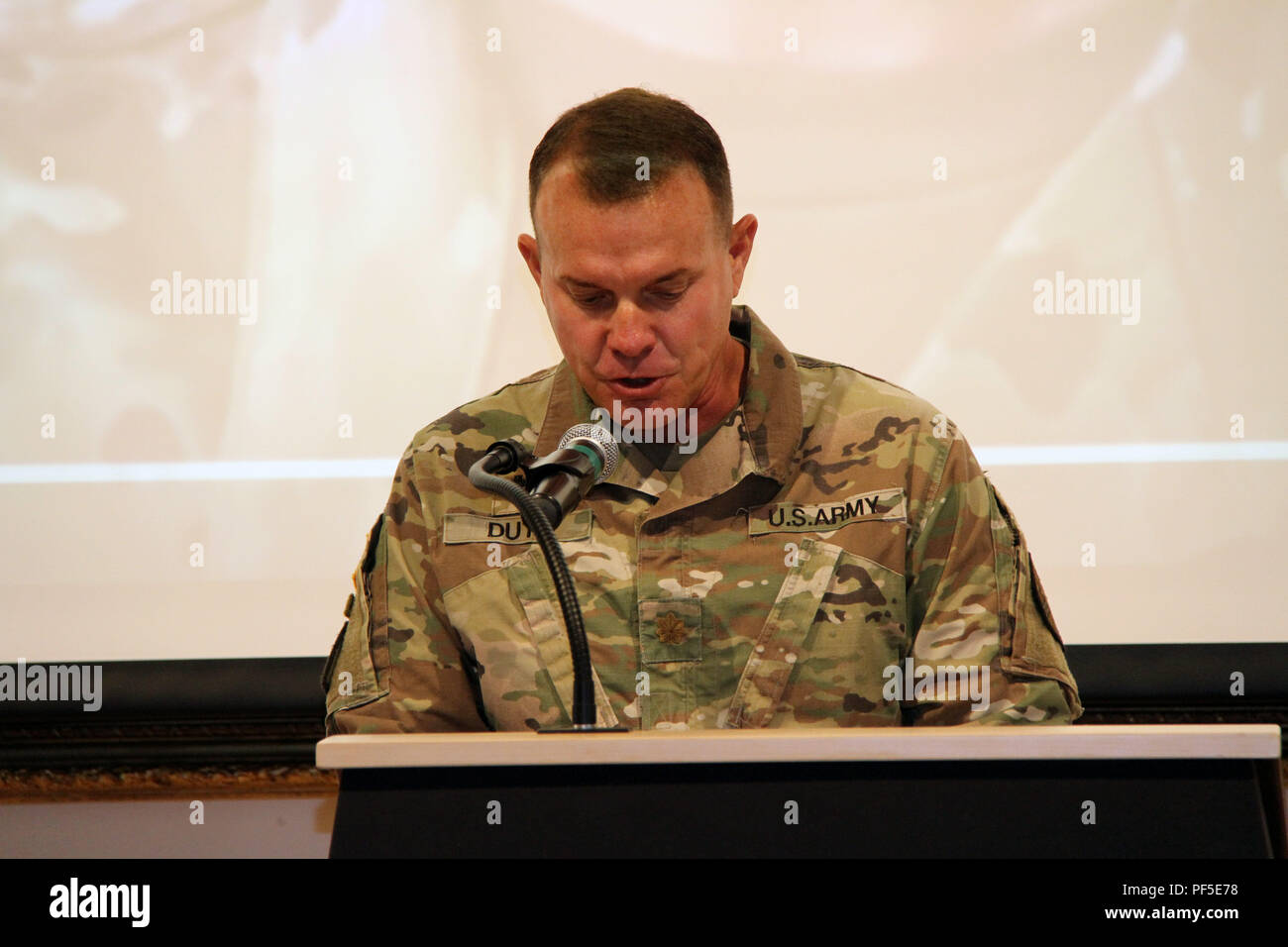 Chaplain (Maj.) Bruce Duty from Fort Hamilton Chapel gave the ...
