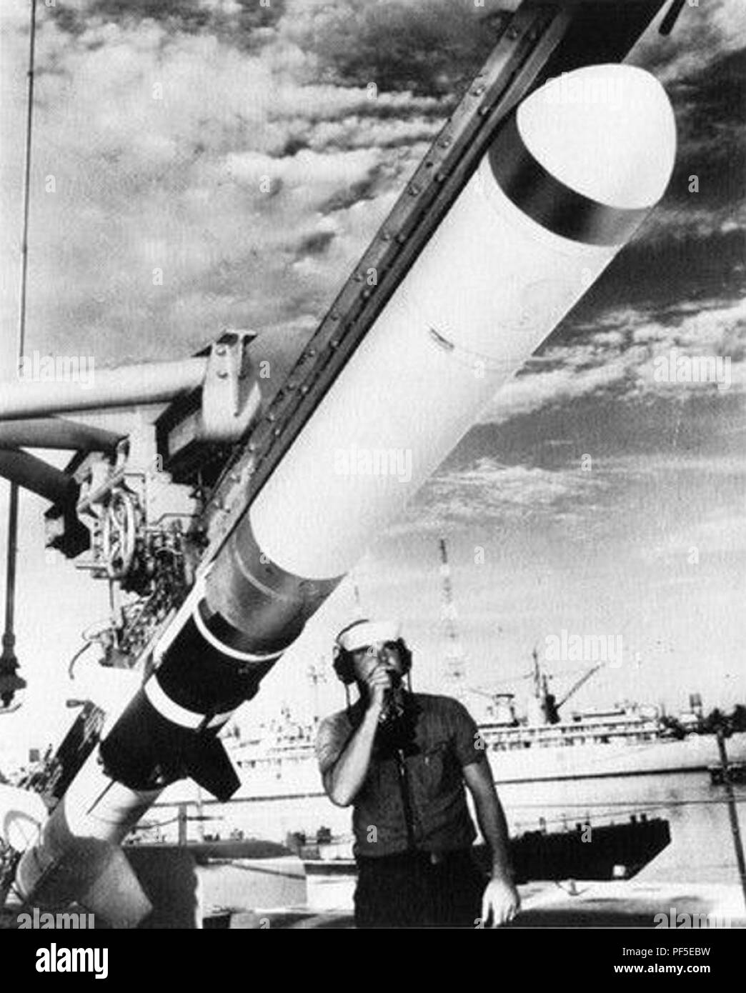 ASROC aboard USS Long Beach (CGN-9), c1962 Stock Photo - Alamy