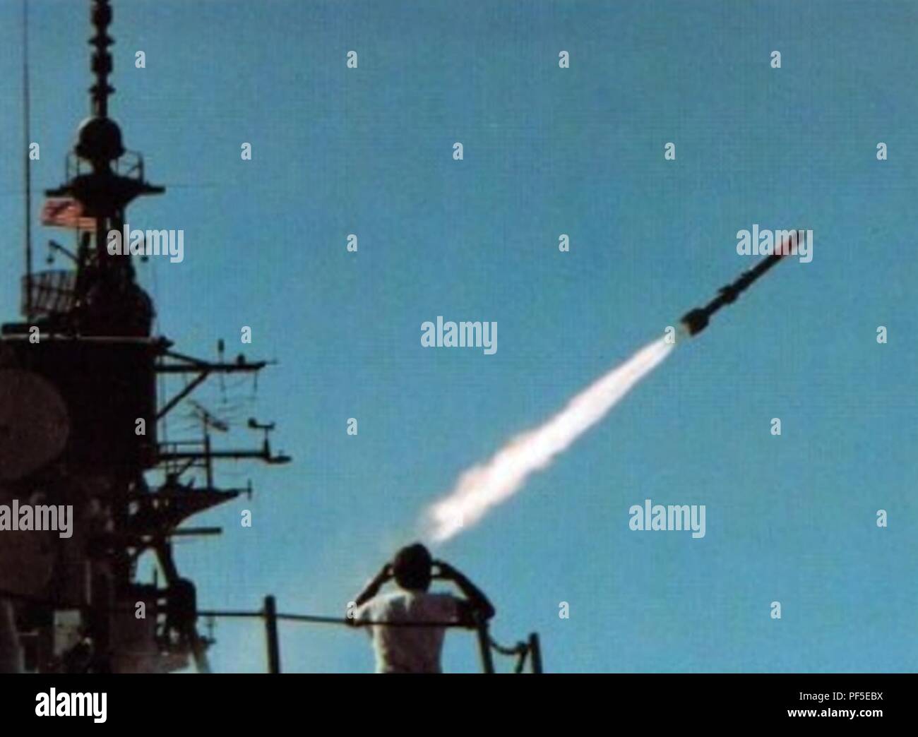 ASROC launch from USS Joseph Strauss (DDG-16) 1978 Stock Photo - Alamy