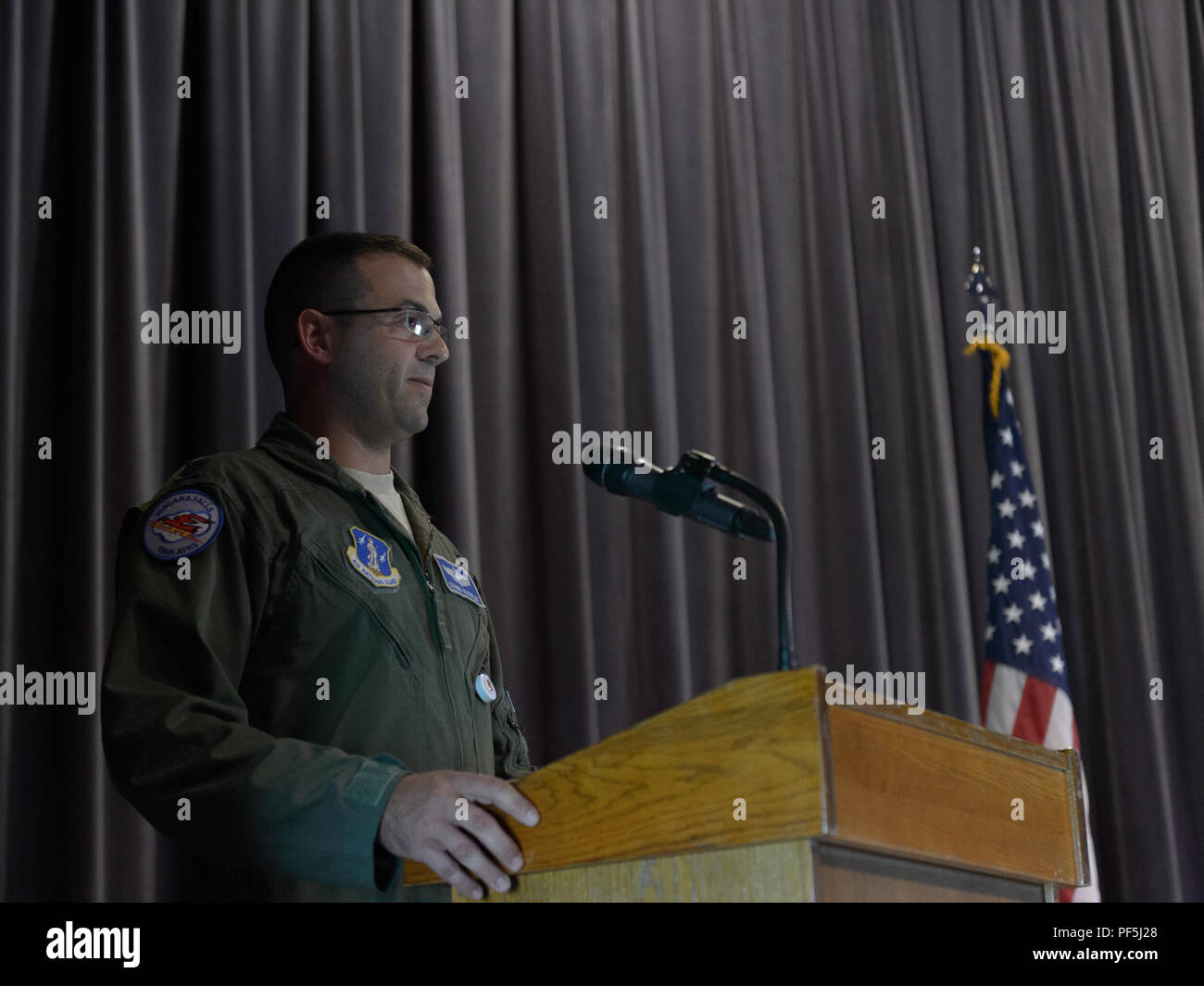 Lt. Col. Shawn Reynolds addresses Airmen, family and friends after ...